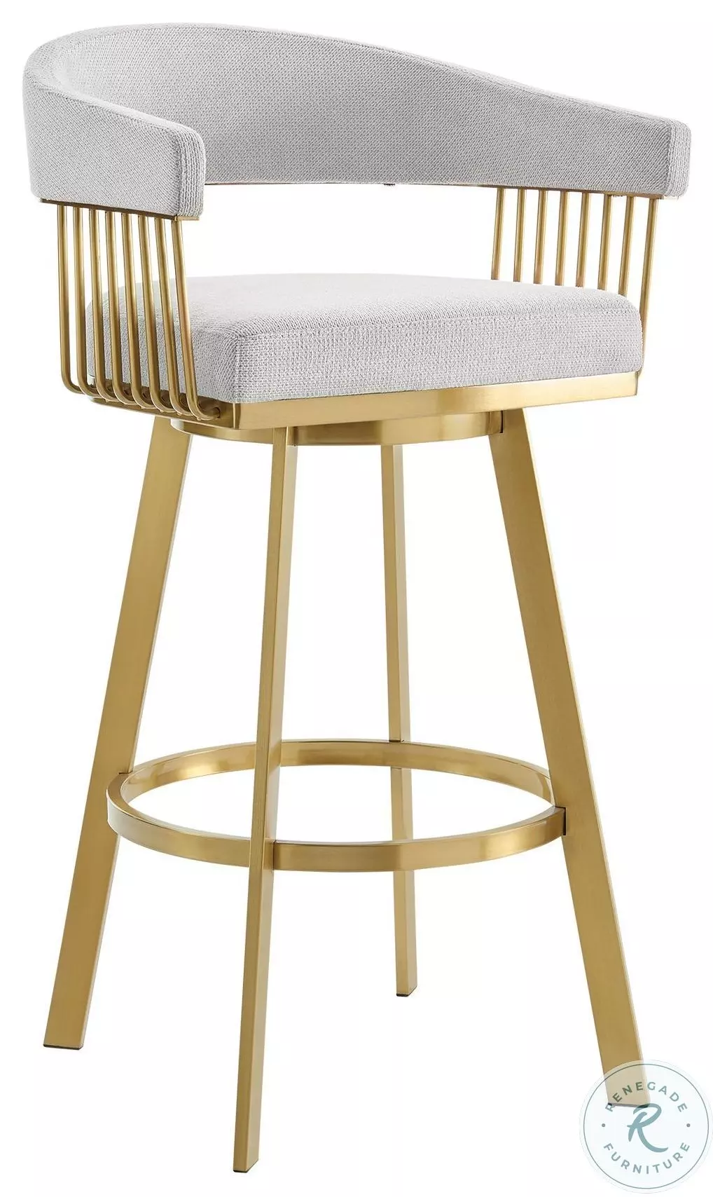 Chelsea Silver And Gold Swivel Counter Height Stool From Armen Living ...