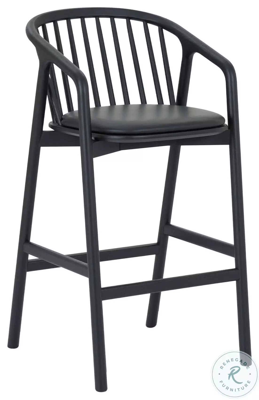 Echo Black And Oak Wood Bar Stool From Armen Living | Coleman Furniture