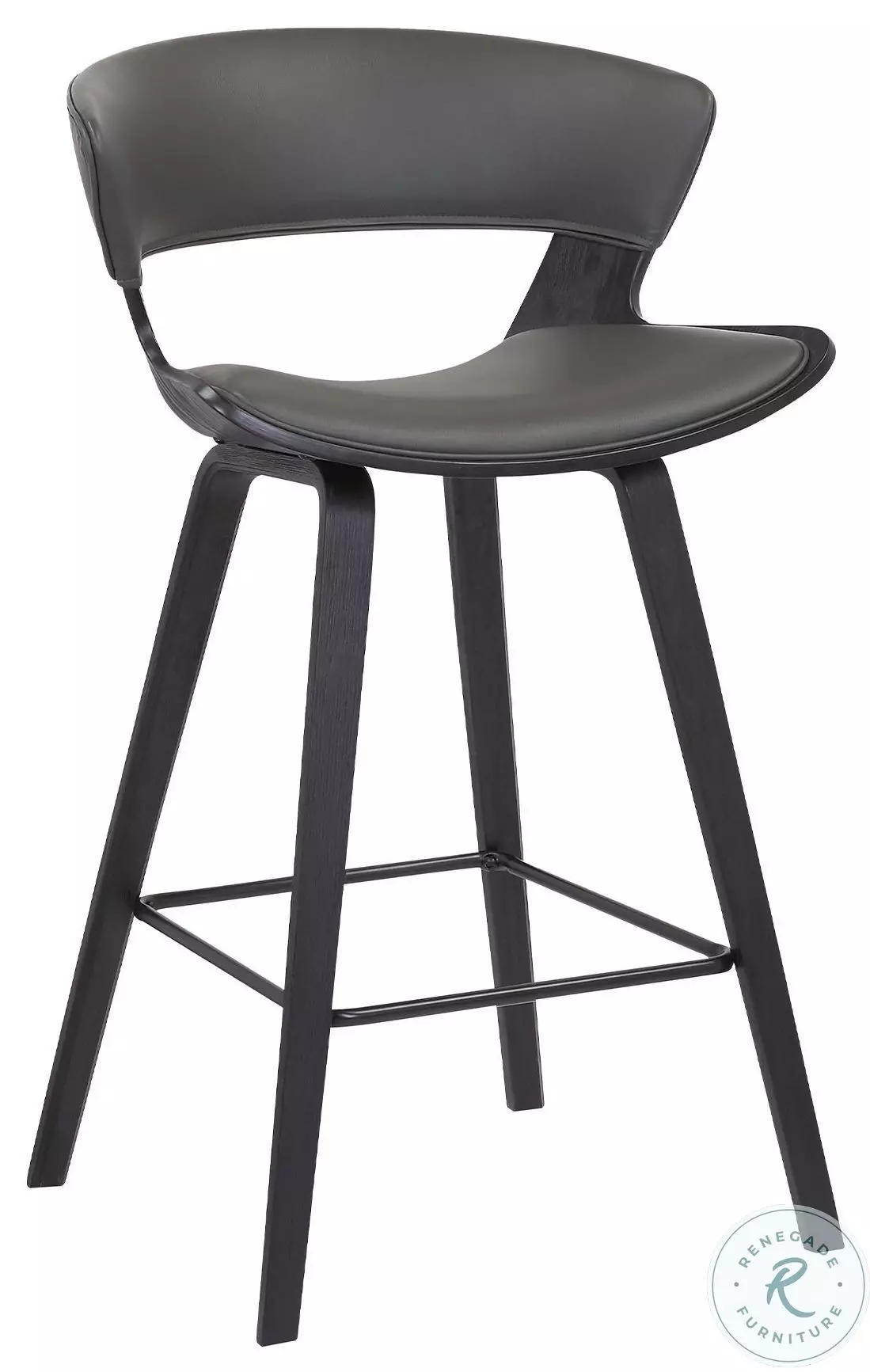 Jagger Grey Faux Leather 26" Counter Height Stool from Armen Living ...