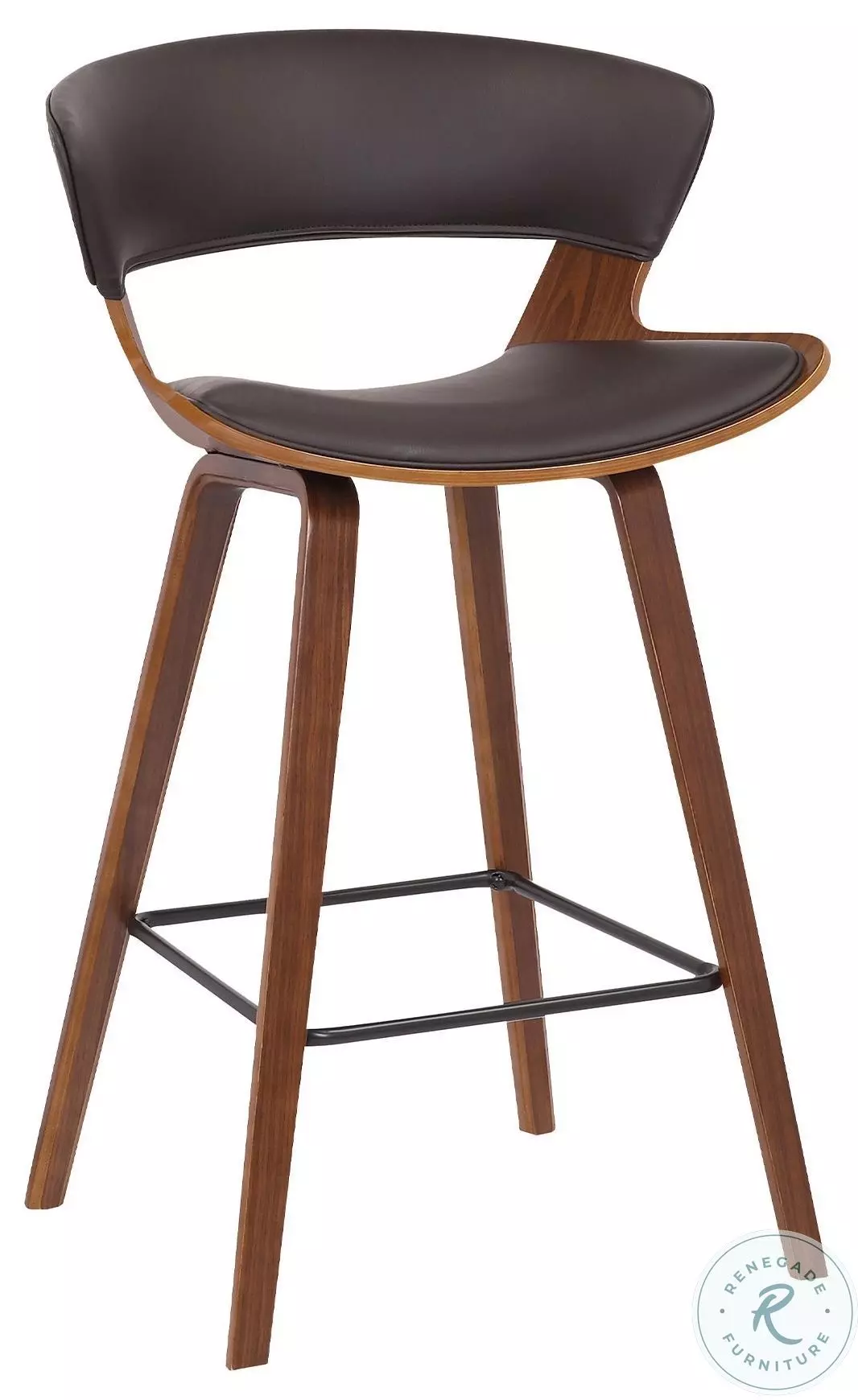 Jagger Brown Faux Leather 26" Counter Height Stool from Armen Living ...