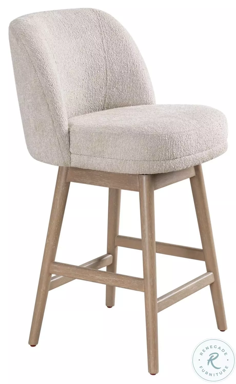 Sadie Ancient Stone Solid Wood Upholstered 26" Swivel Counter Height ...