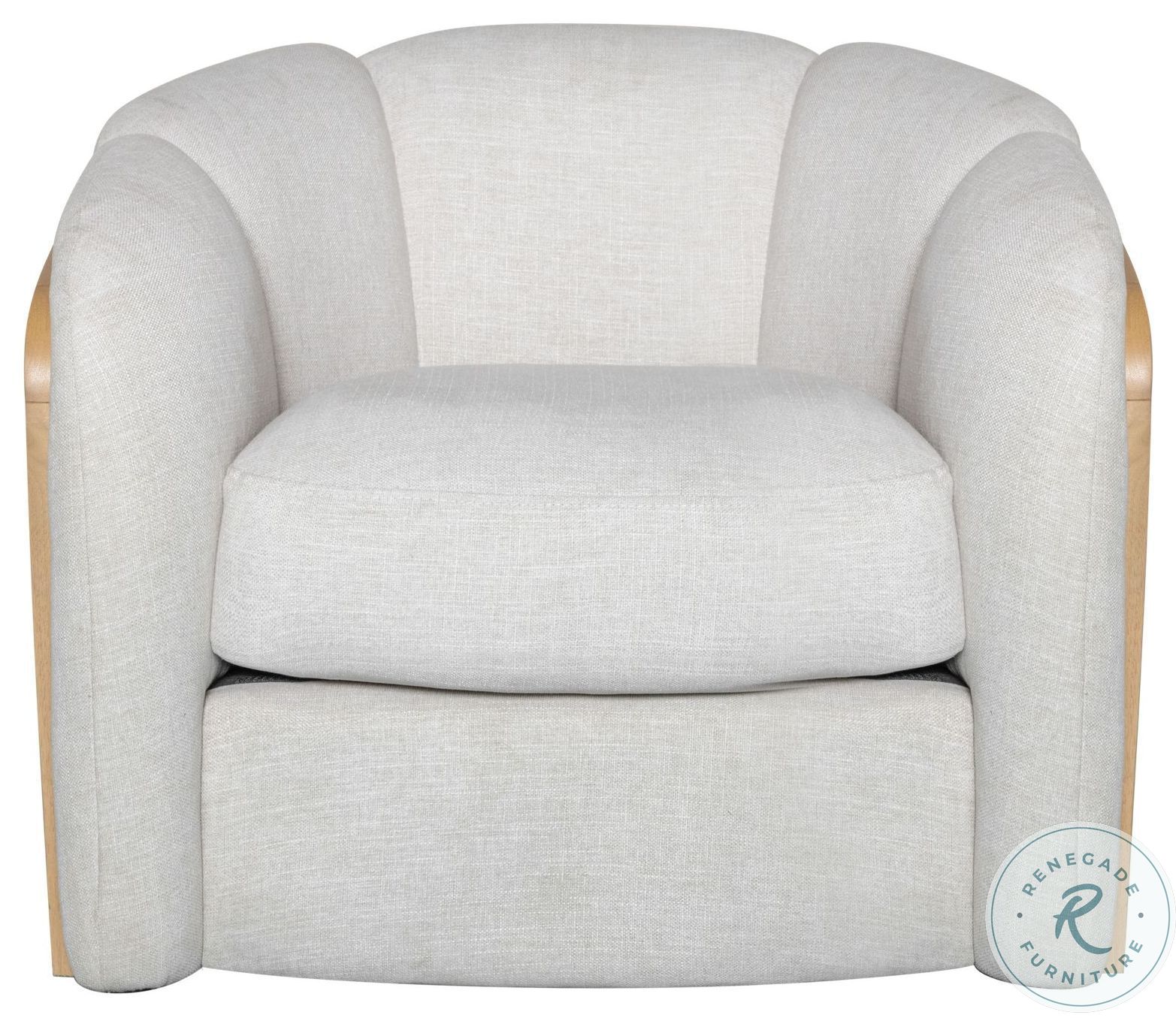Violet Soft Oat Performance Fabric and Rattan Accent Chair from Armen ...