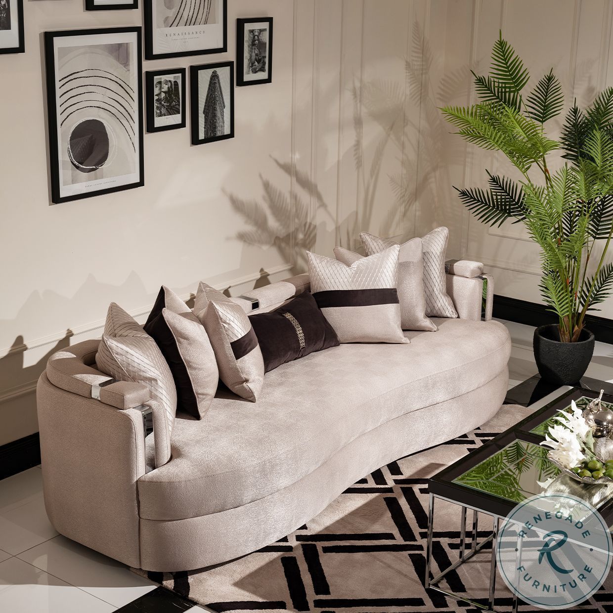 Monaco Elegance Zinc and Silver Mansion 102" Sofa From Casa Luxe ...