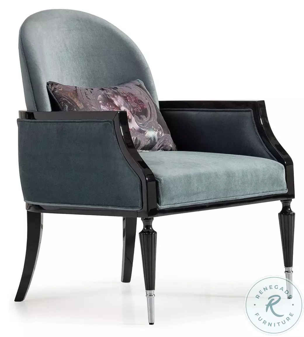 La Francaise Azure Blue Accent Chair From Michael Amini | Coleman Furniture
