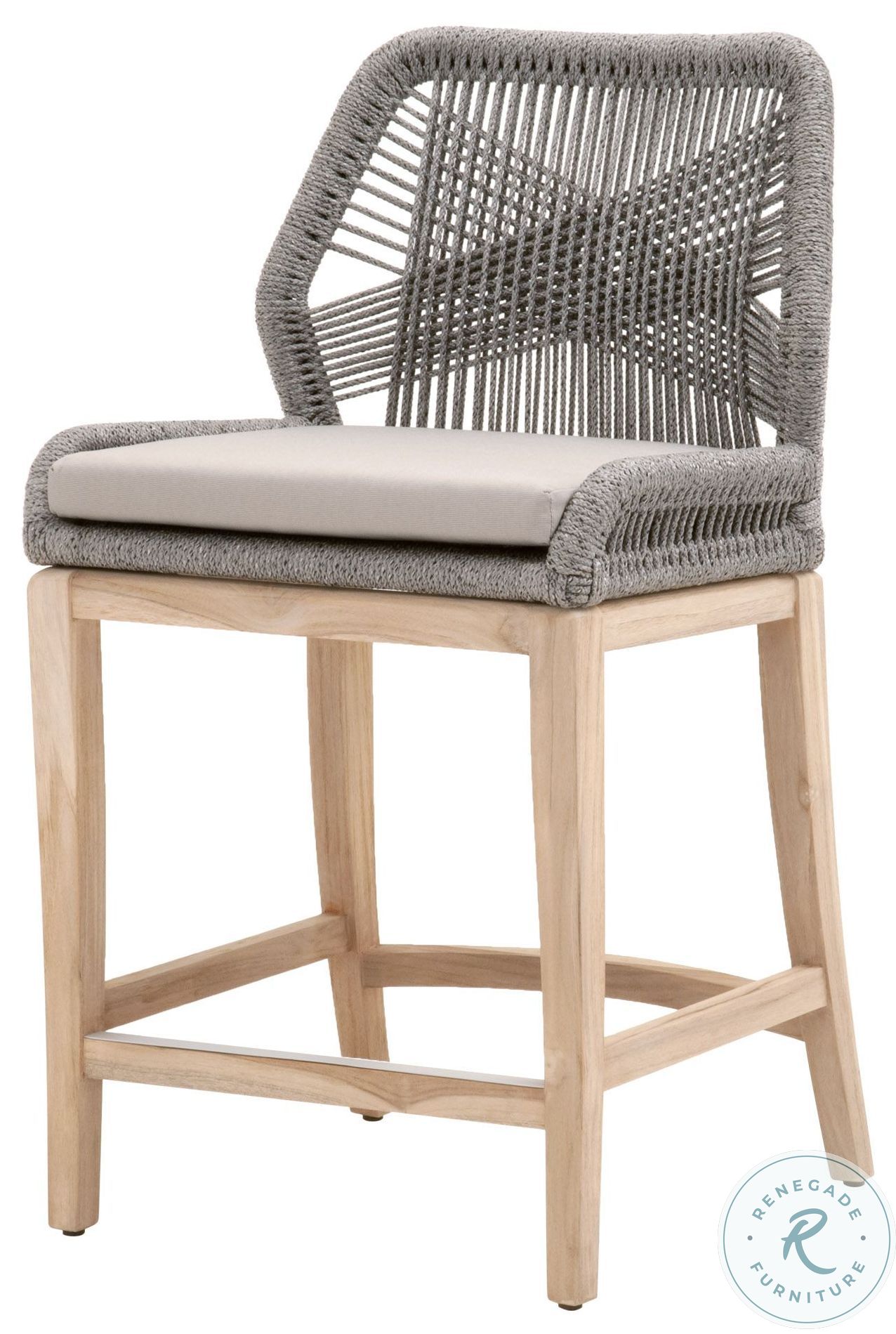Loom Performance Smoke Gray And Platinum Rope Outdoor Counter Height ...