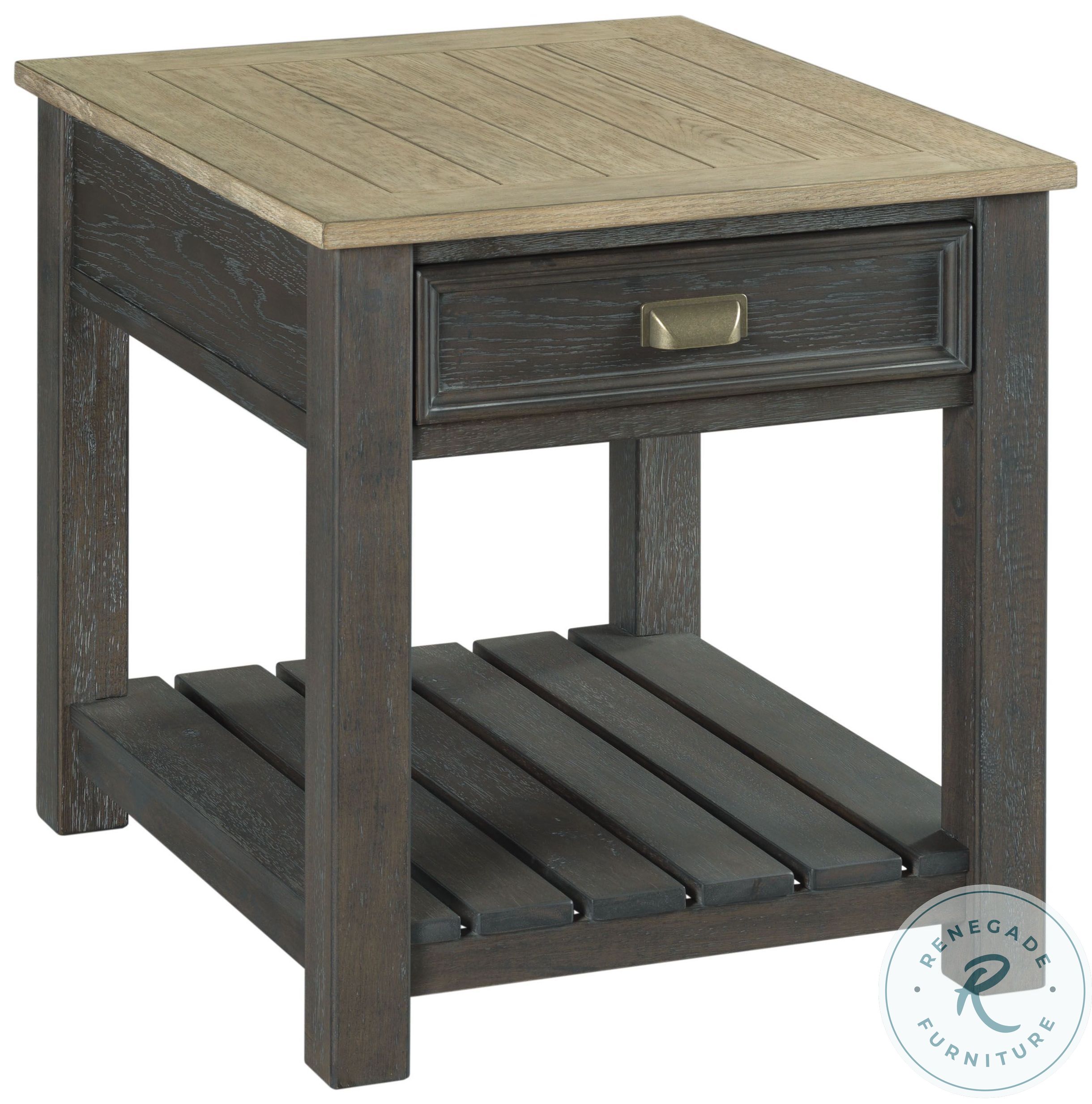 Hamilton Dark Stain Lyle Creek Rectangular Drawer End Table From ...