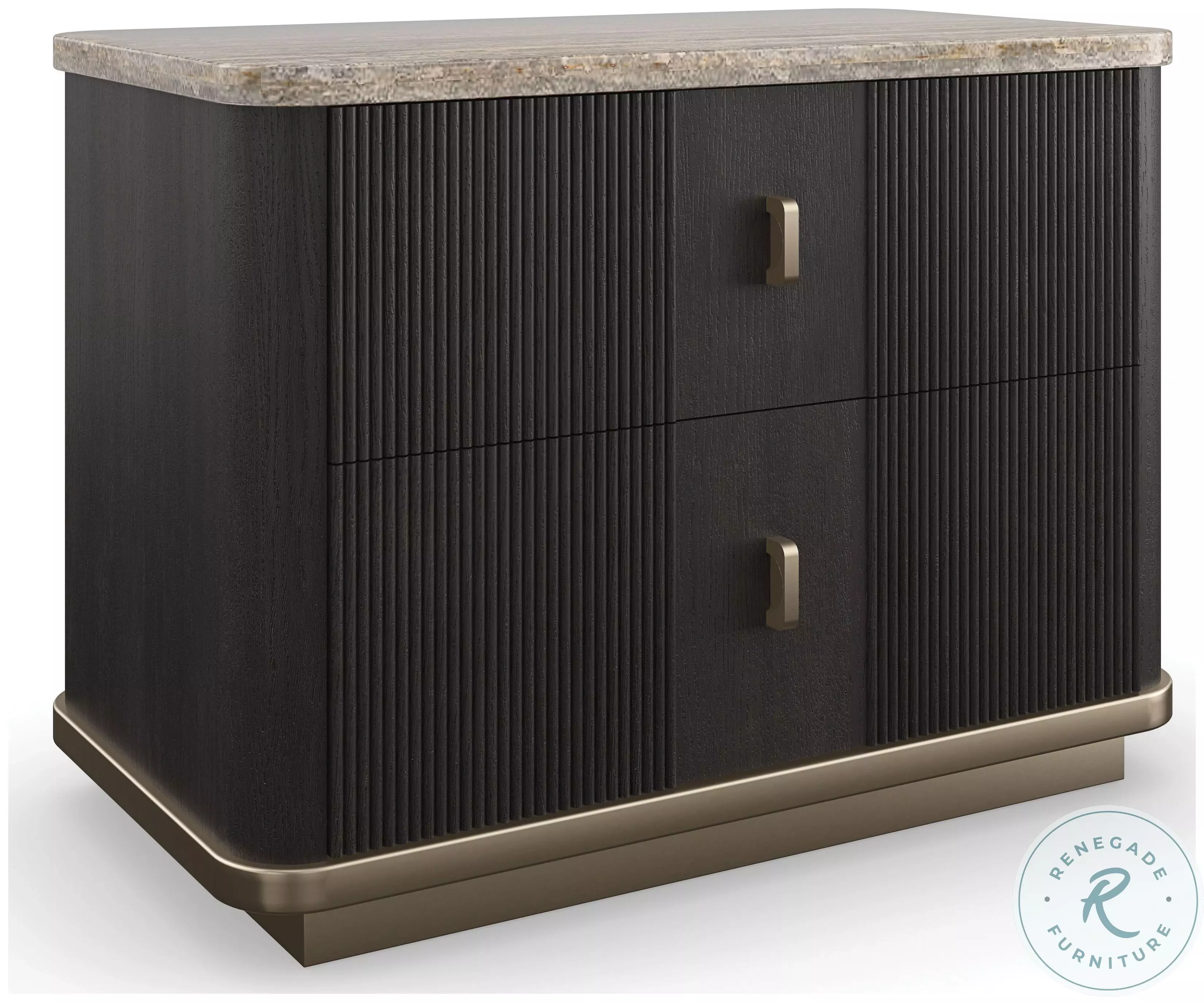 Pulse Black Stained Ash 2 Drawer Nightstand From Delano Home | Home Gallery Stores