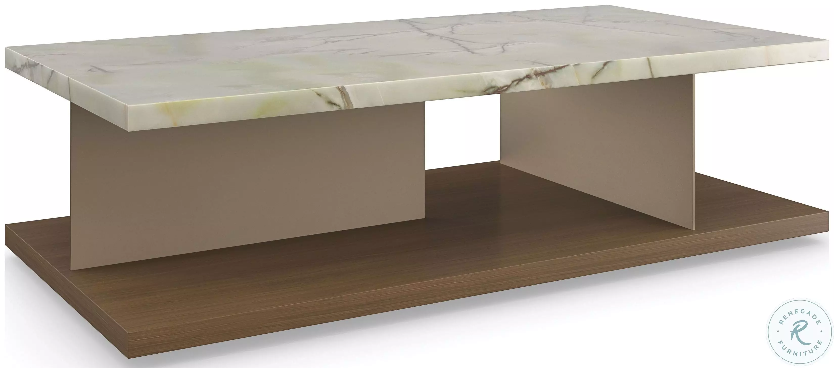 Verde Green Onyx Stone And Retro Walnut Cape Cocktail Table From ...