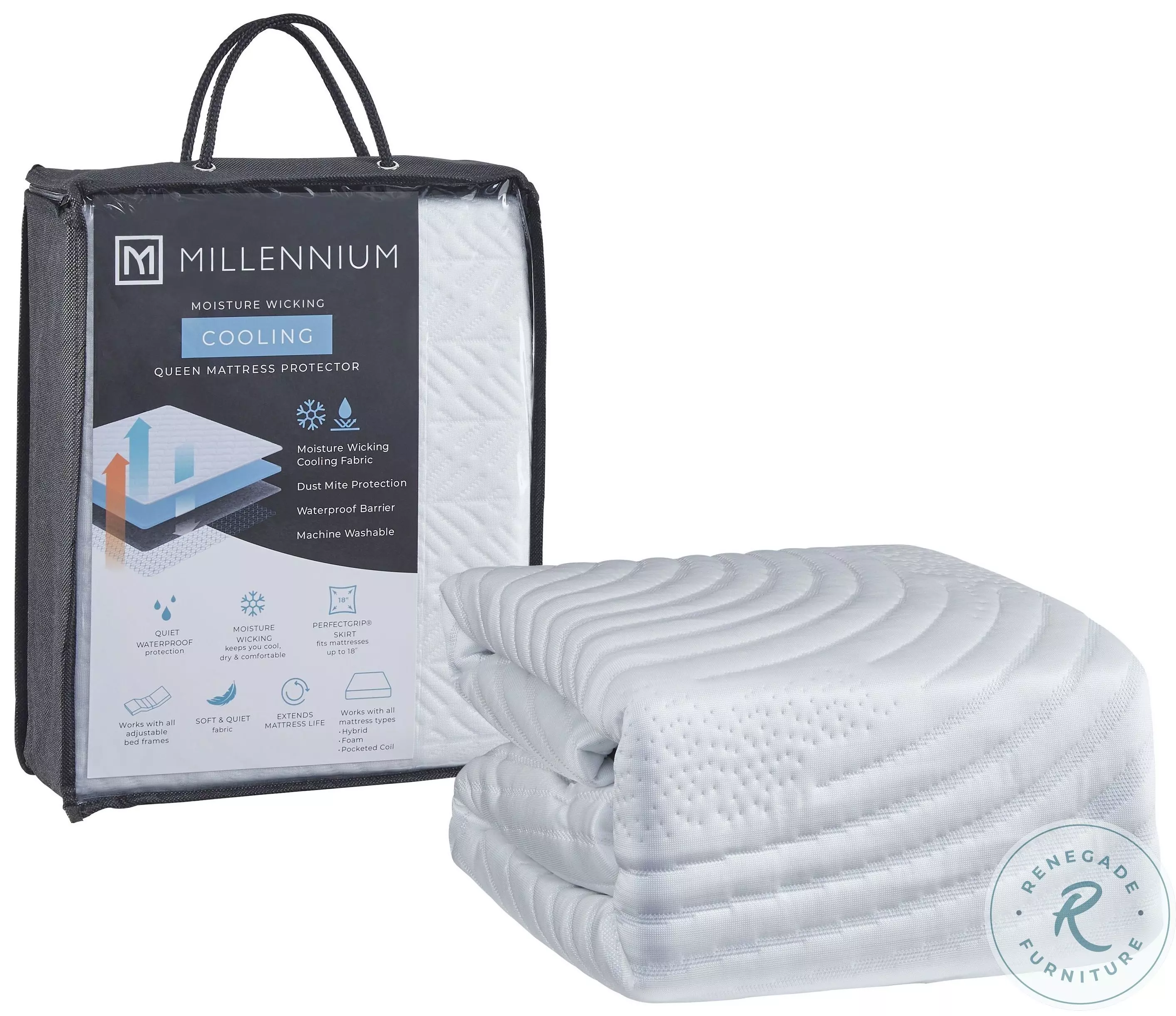 Extra Cooling White Full Size Mattress Protector Set Of 4 From Home ...