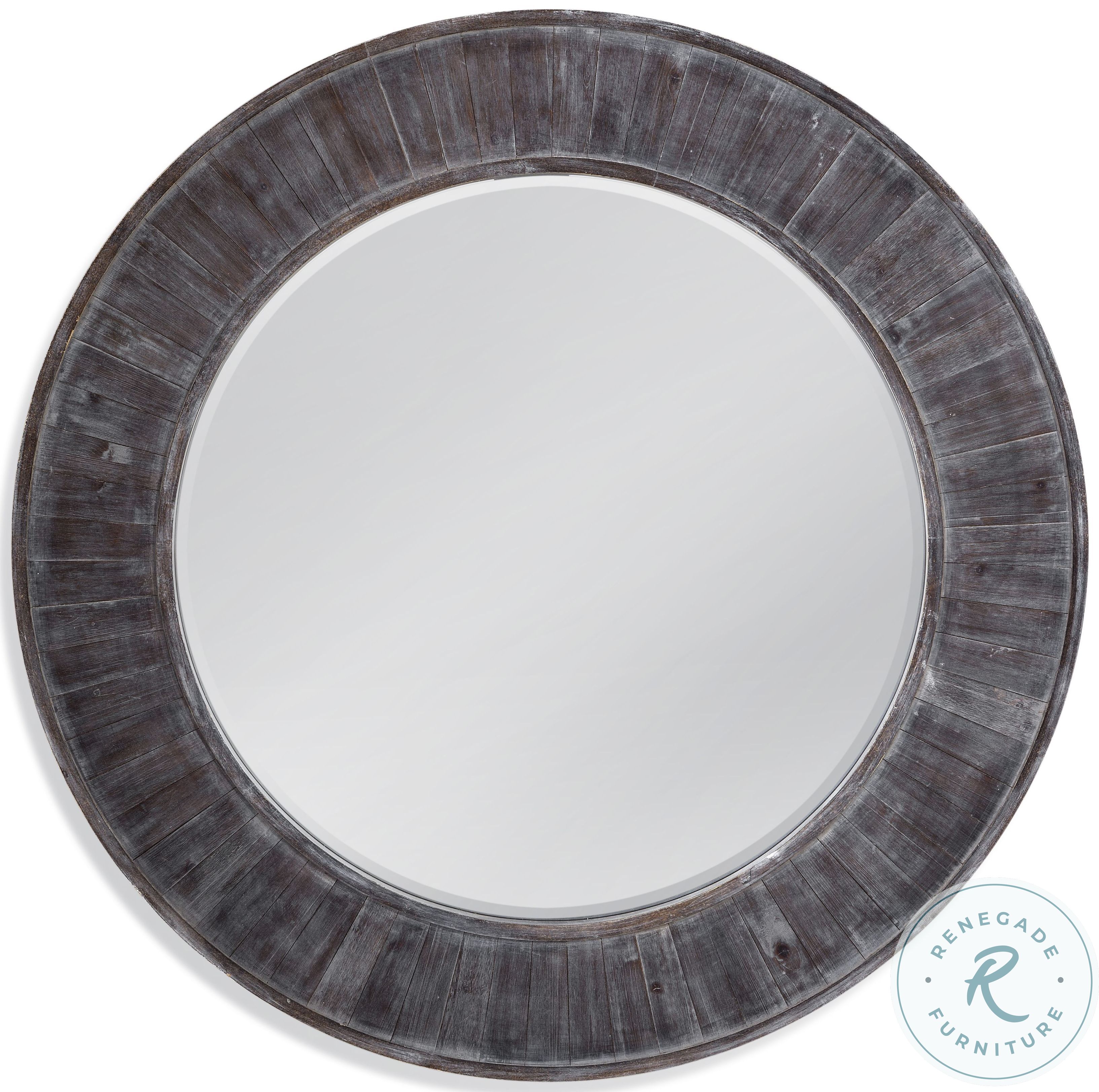 Hunter Distressed Grey Round Mirror from Bassett Mirror | Coleman Furniture