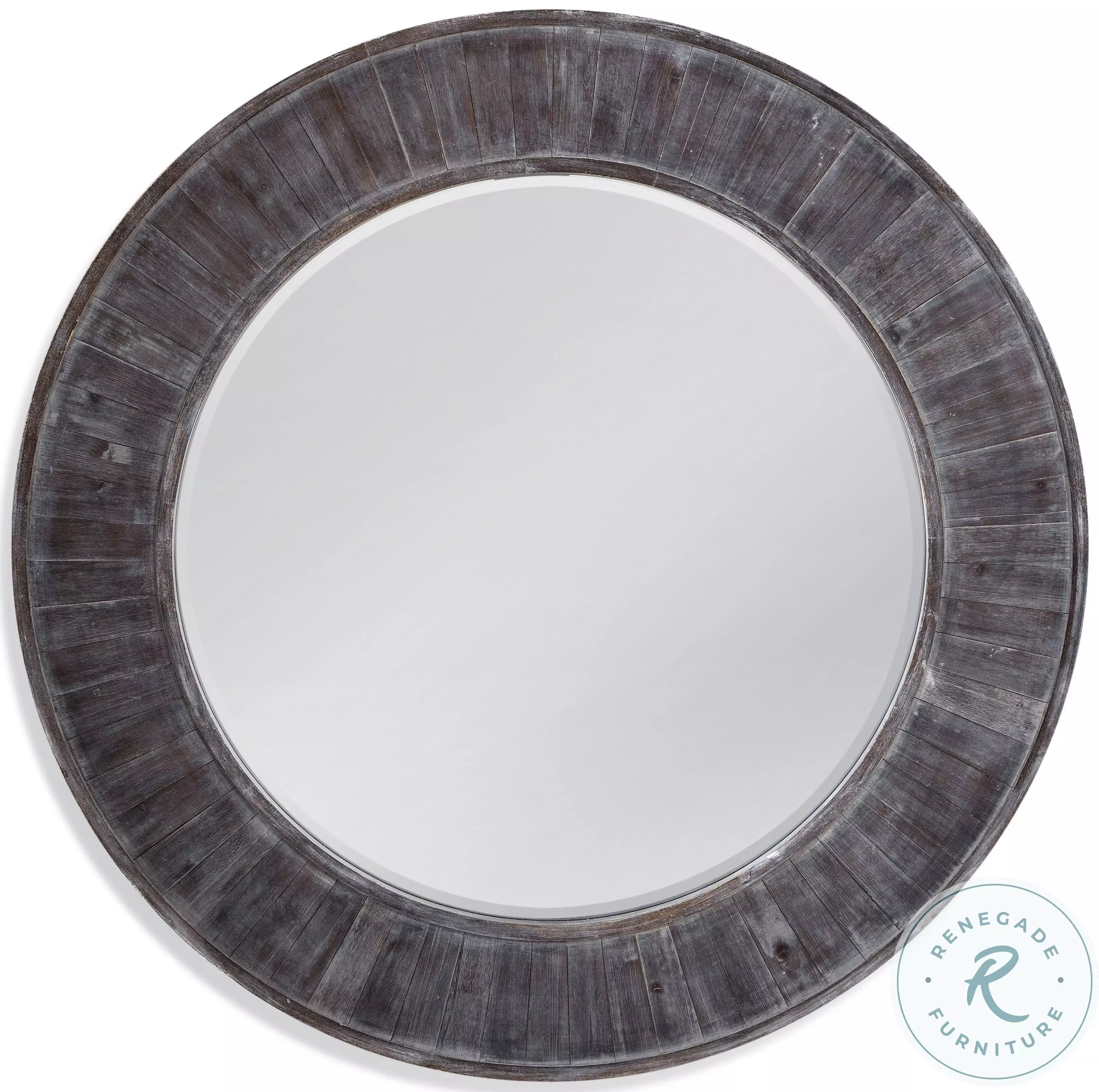 Hunter Distressed Grey Round Mirror from Bassett Mirror | Coleman Furniture