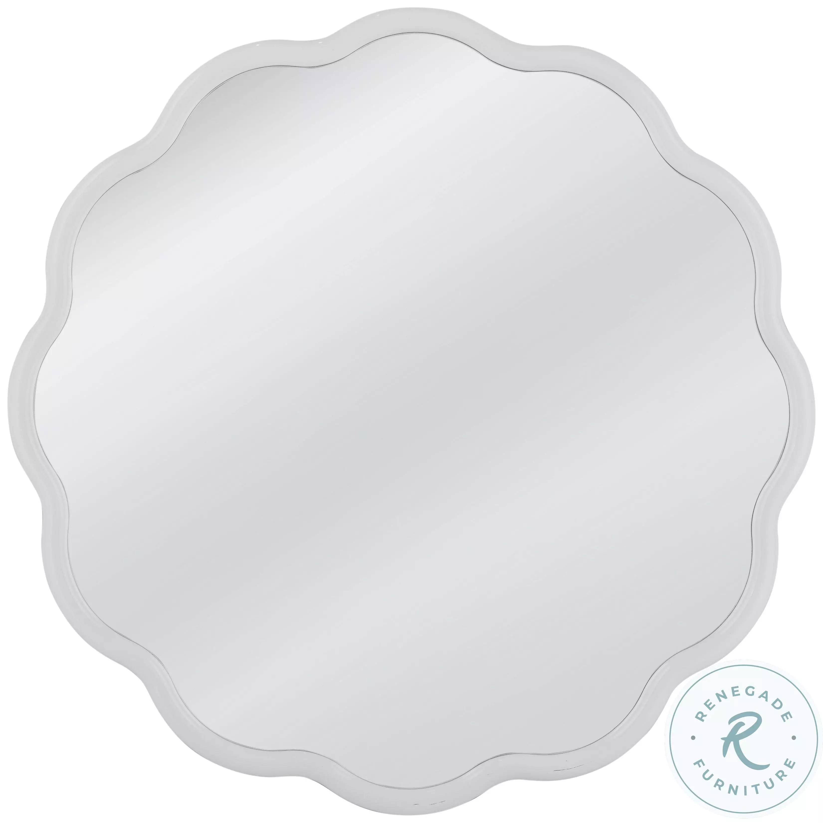 Azalea White Lacquer Wall Mirror From Bassett Mirror | Coleman Furniture