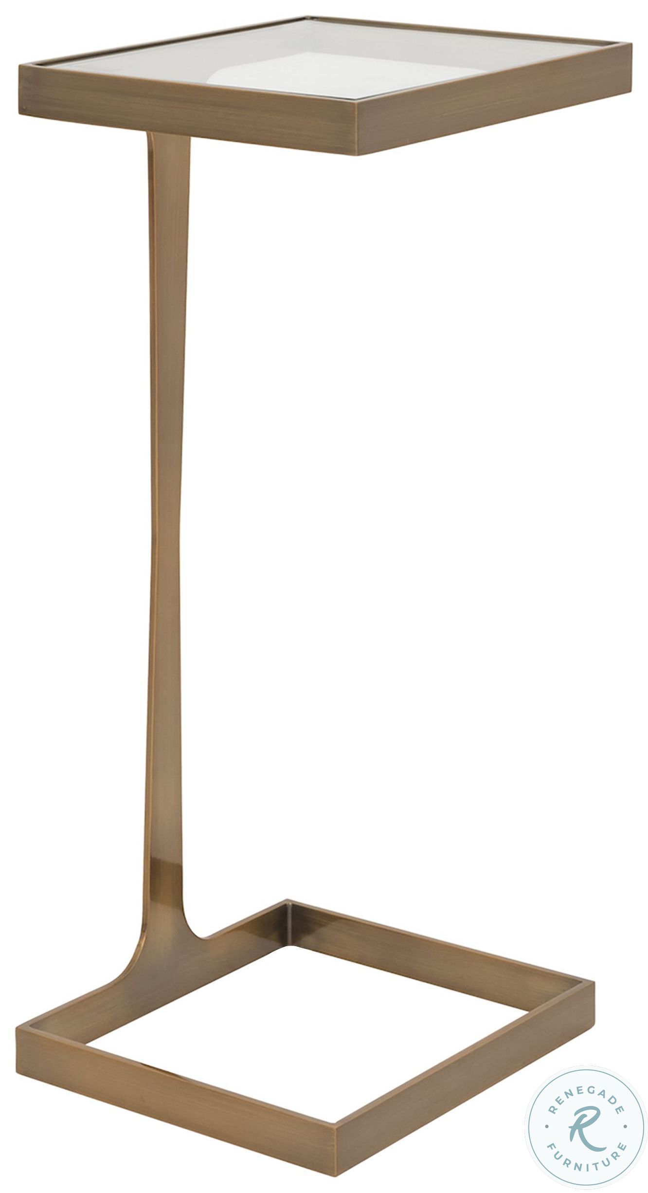 Maisel Antique Brass Glass Top Square Cigar Table From Worlds Away ...