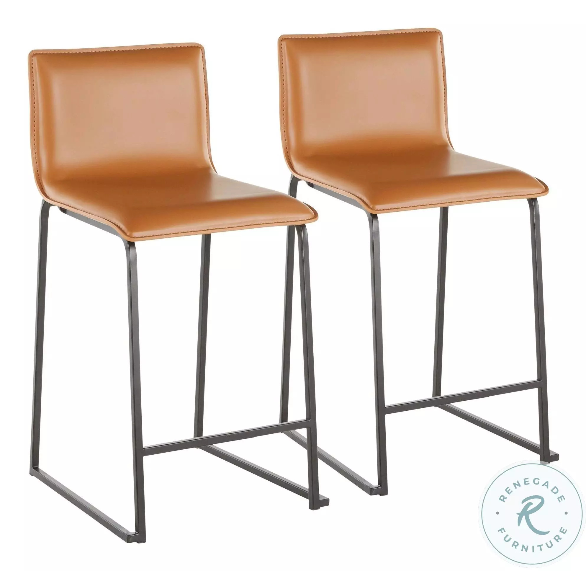 Mara Camel and Black Metal Counter Height Stool Set of 2 from ...