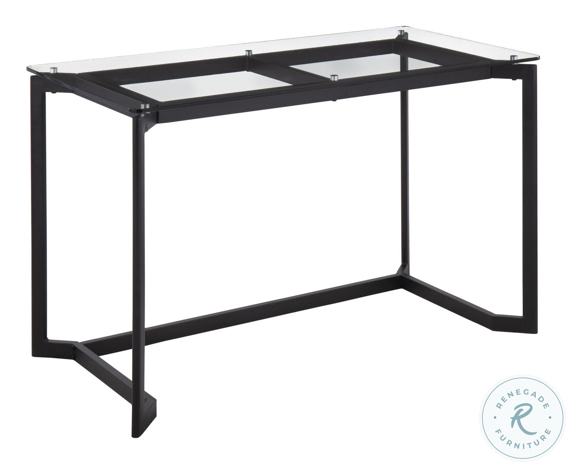 Masters Black Steel And Clear Glass Office Desk From Lumisource ...