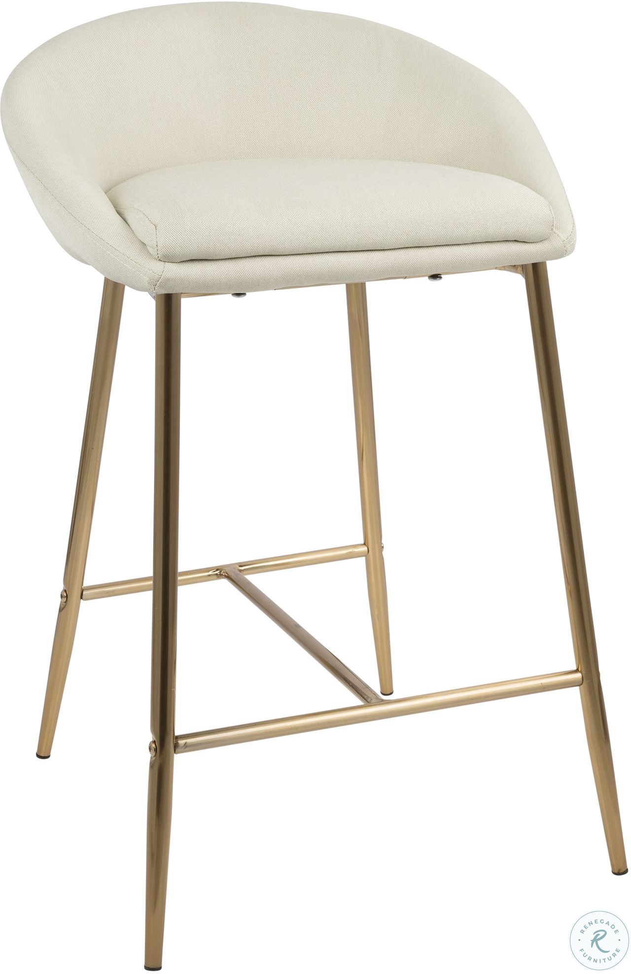 Matisse Gold And Cream Counter Stool Set of 2 from Lumisource | Coleman ...
