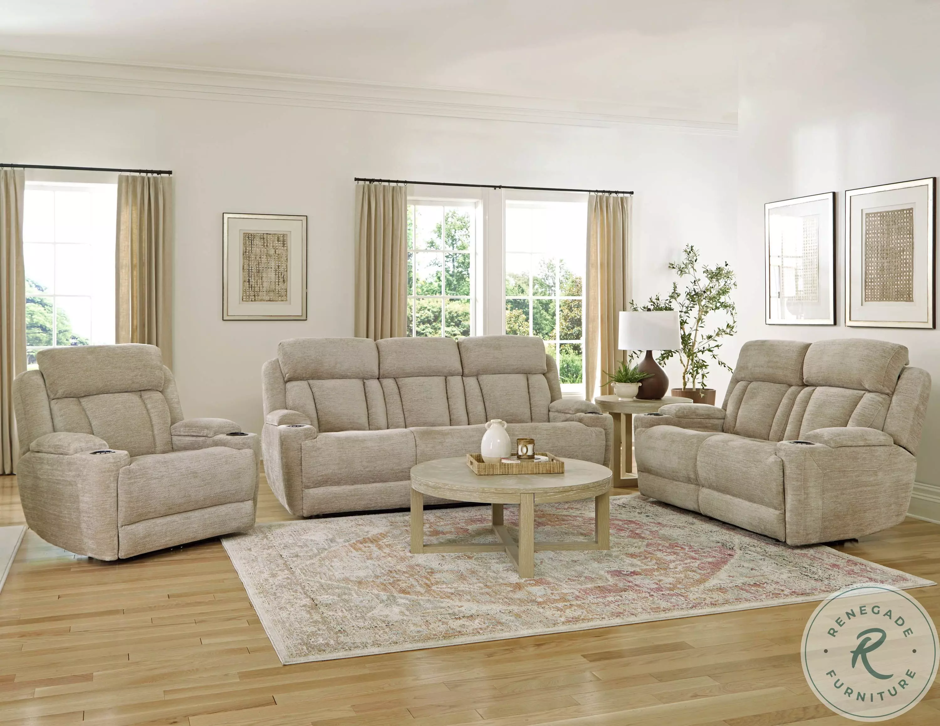 Duncan Lucky Fawn Power Reclining Living Room Set from Golden Crest ...