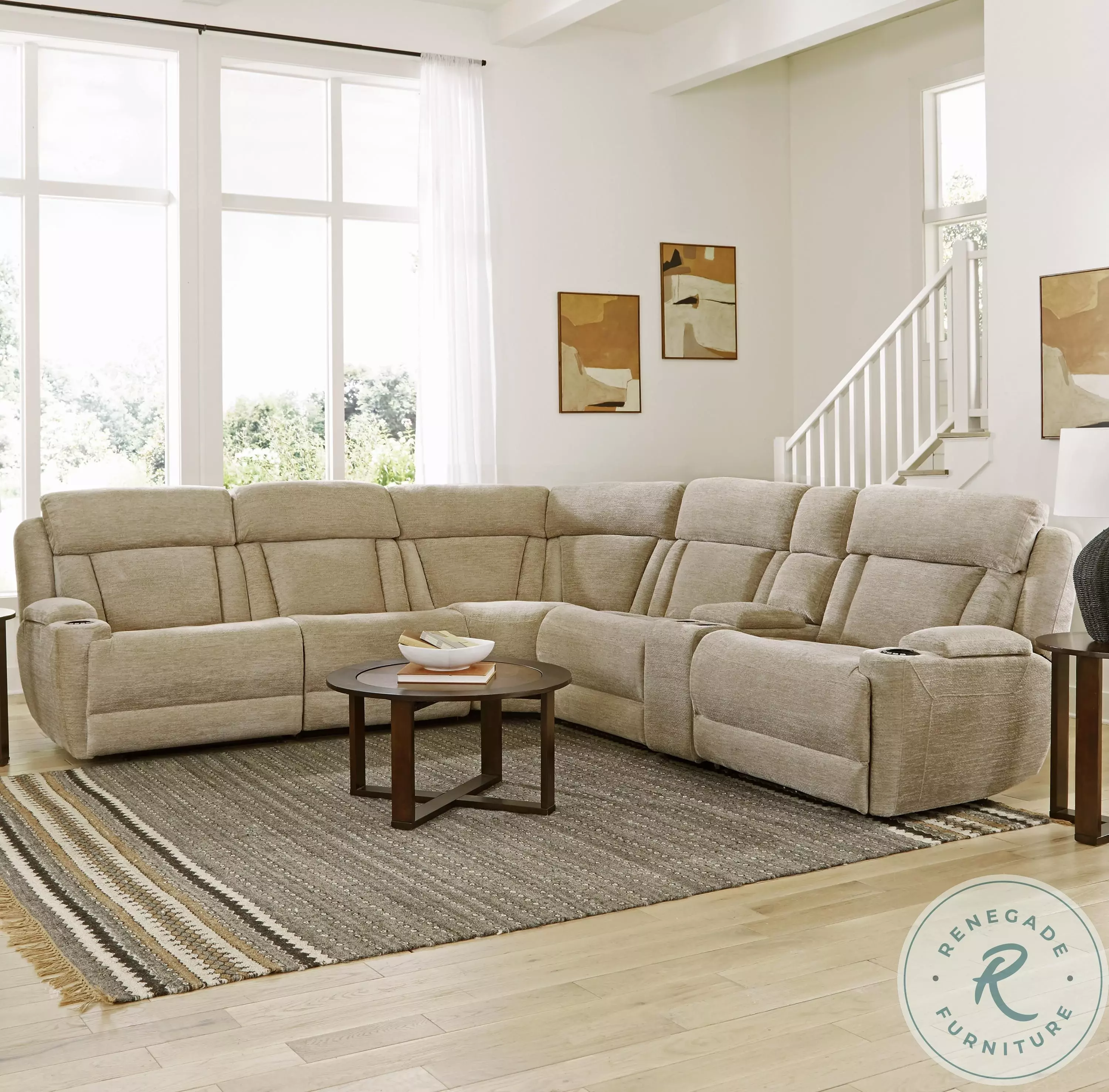 Duncan Lucky Fawn Sectional from Golden Crest Home | Coleman Furniture