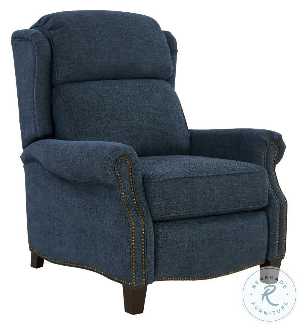Barcalounger Meade Recliner Tweed Indigo Blue