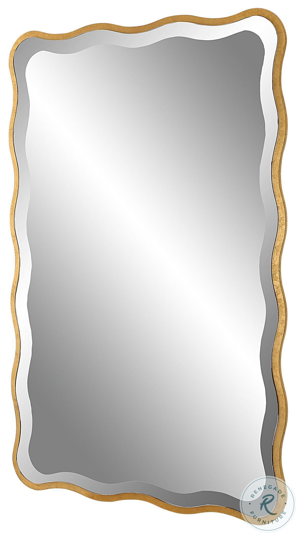 Aneta Aged Gold Scallop 24" Mirror From Uttermost | Coleman Furniture