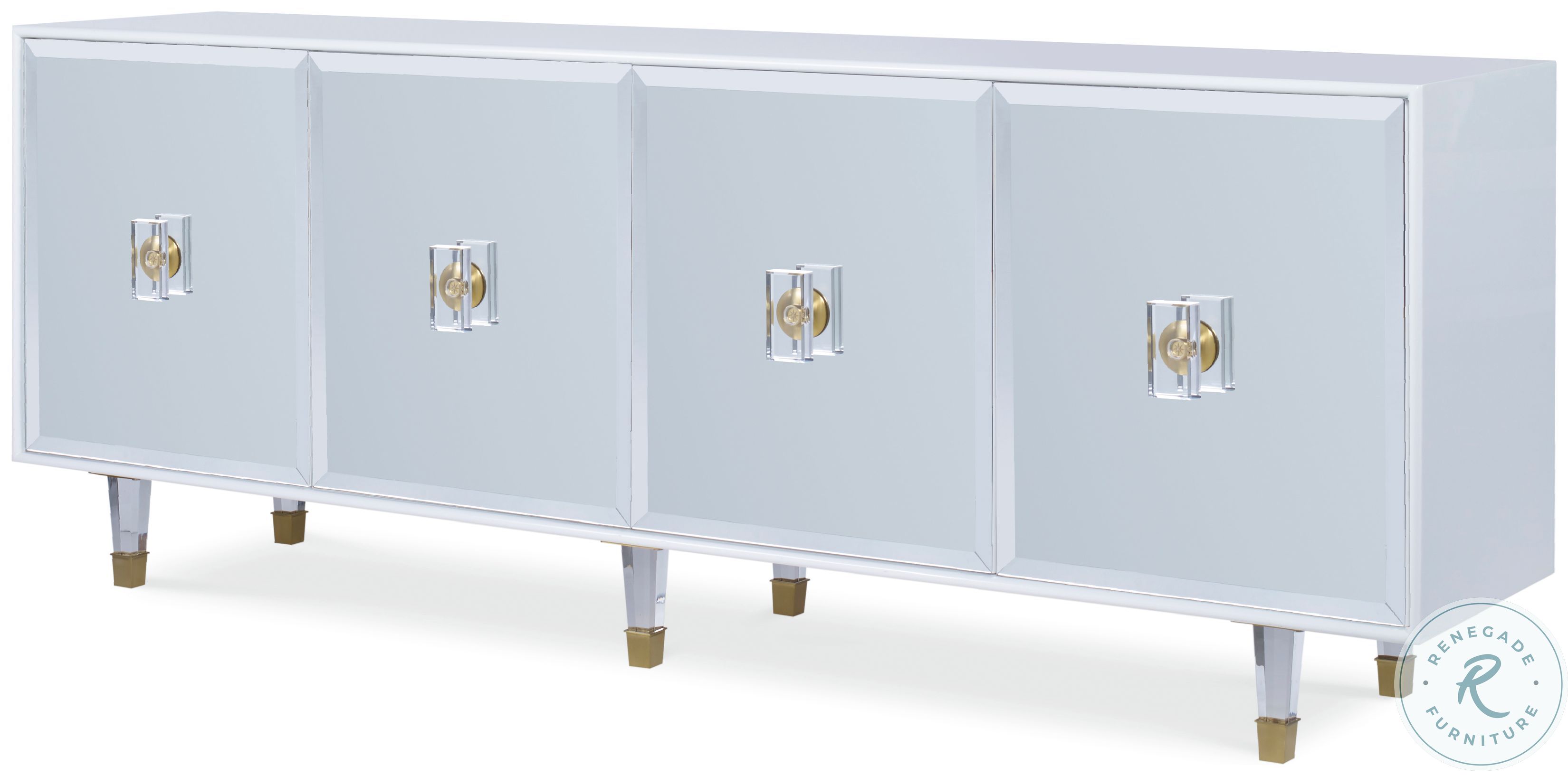 Margot White Lacquered Credenza From Century Furniture | Coleman Furniture