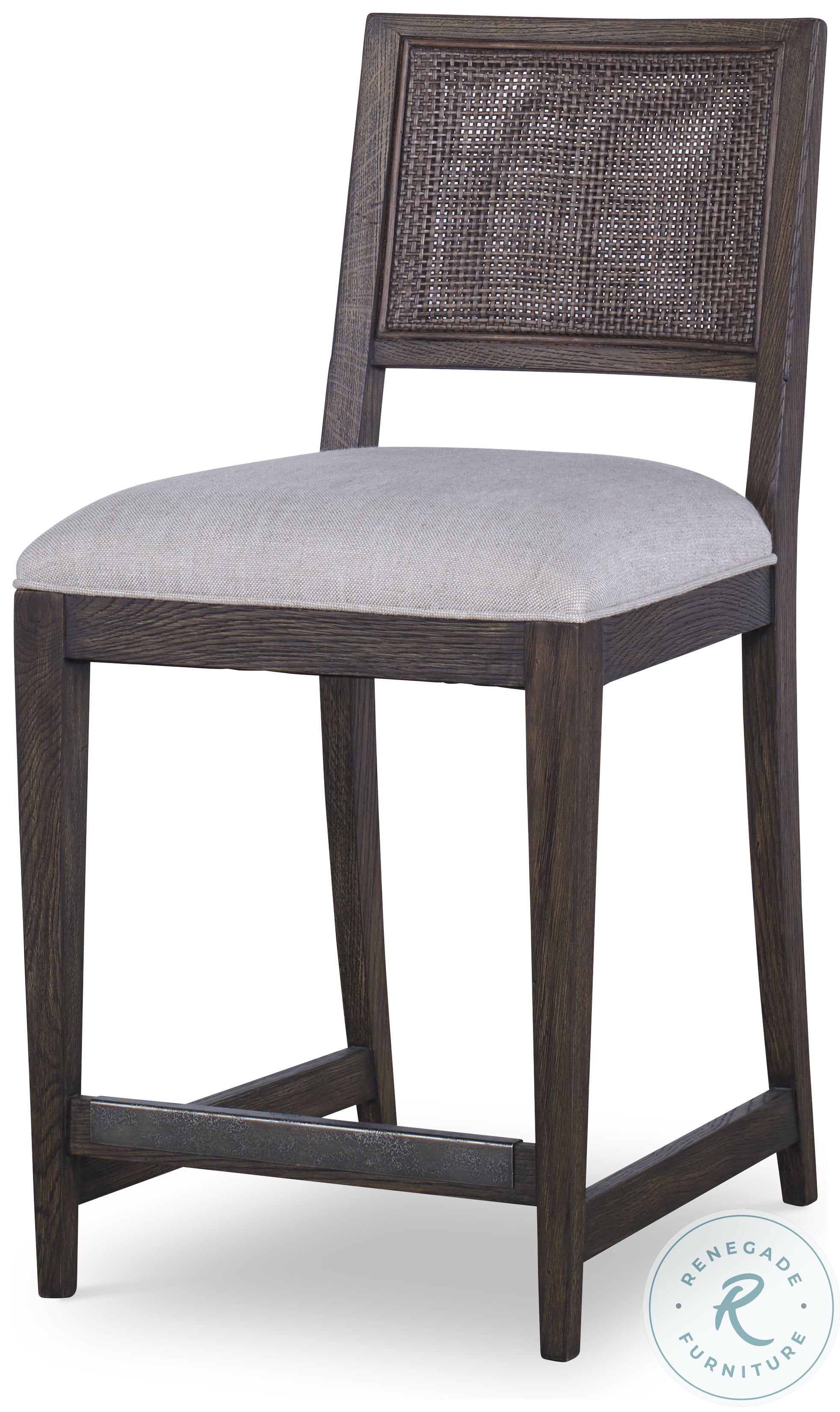 Parker Dark Brown And Linen Counter Height Stool From Century Furniture ...