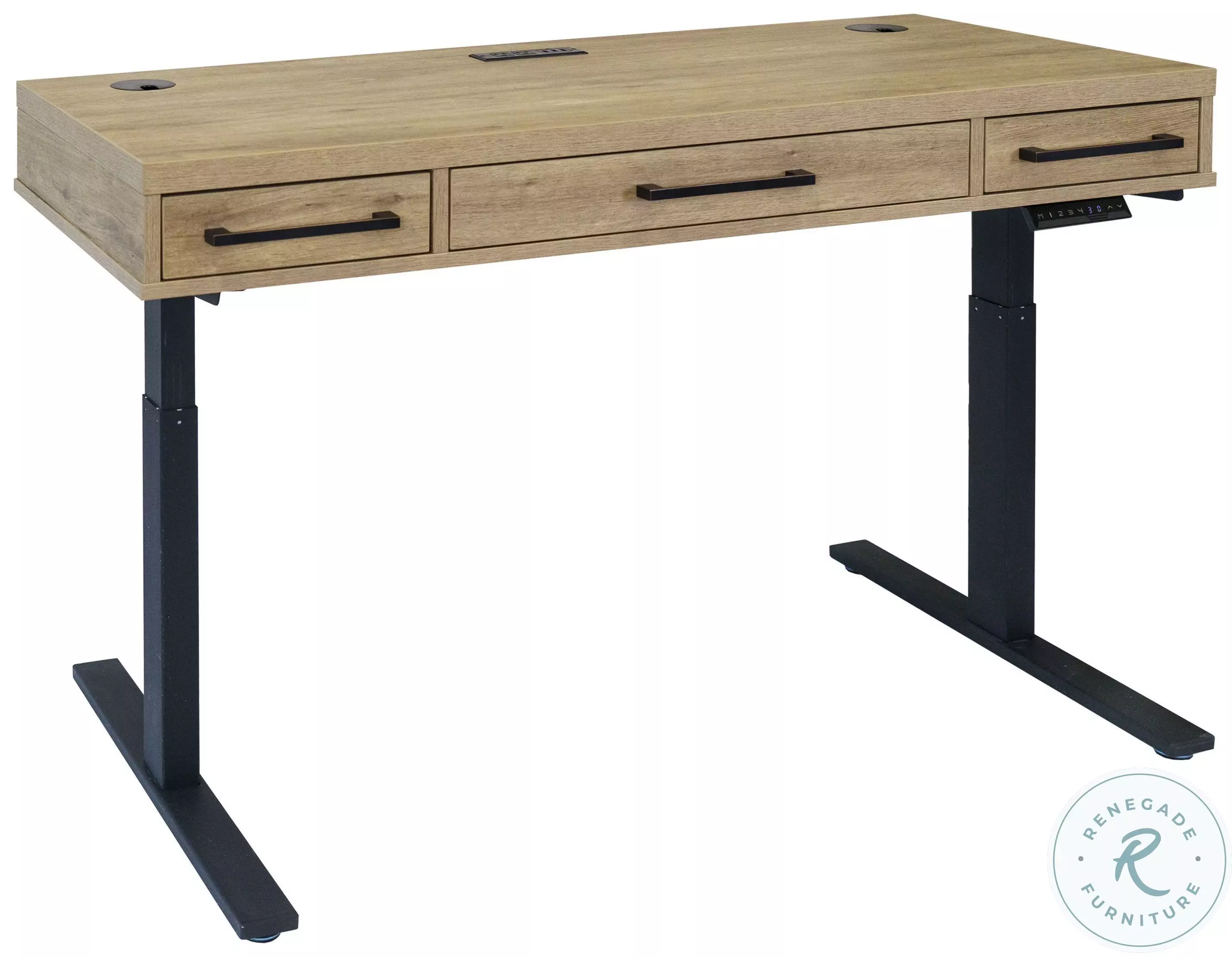 Mason Light Brown Electronic Adjustable Sit Stand Desk From Martin ...