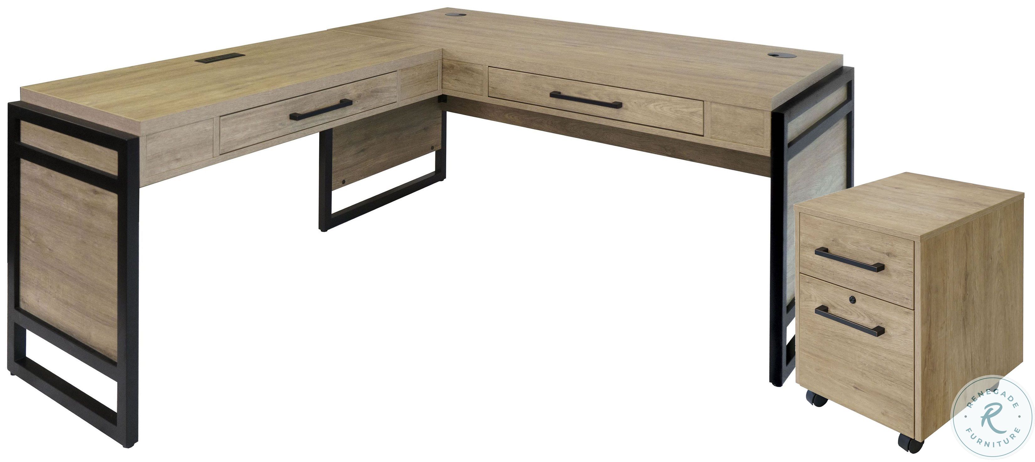 Mason Light Brown Open L Shaped Desk From Martin Furniture | Coleman ...