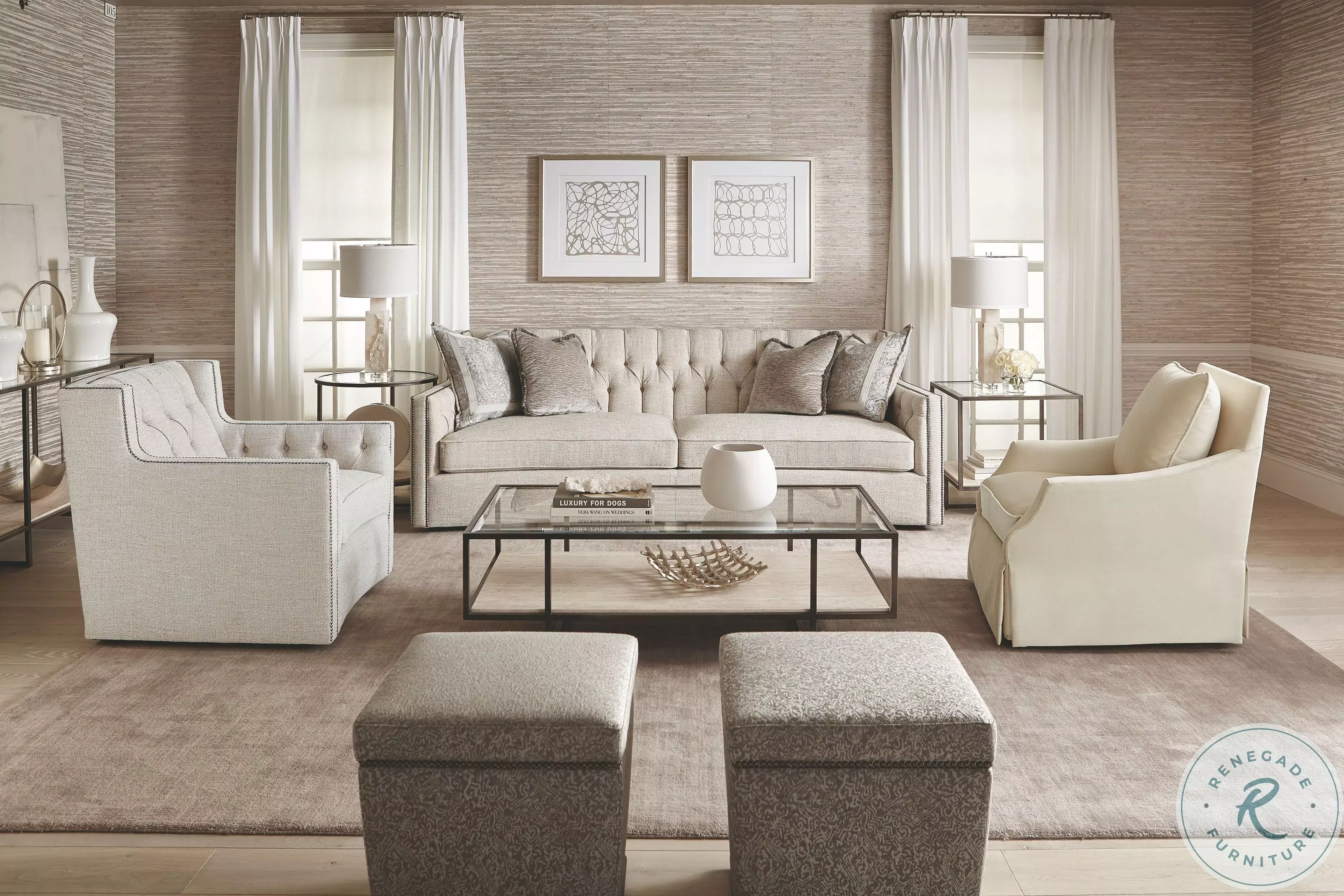 Candace Cream 96" Living Room Set From Home Gallery Stores | Home ...
