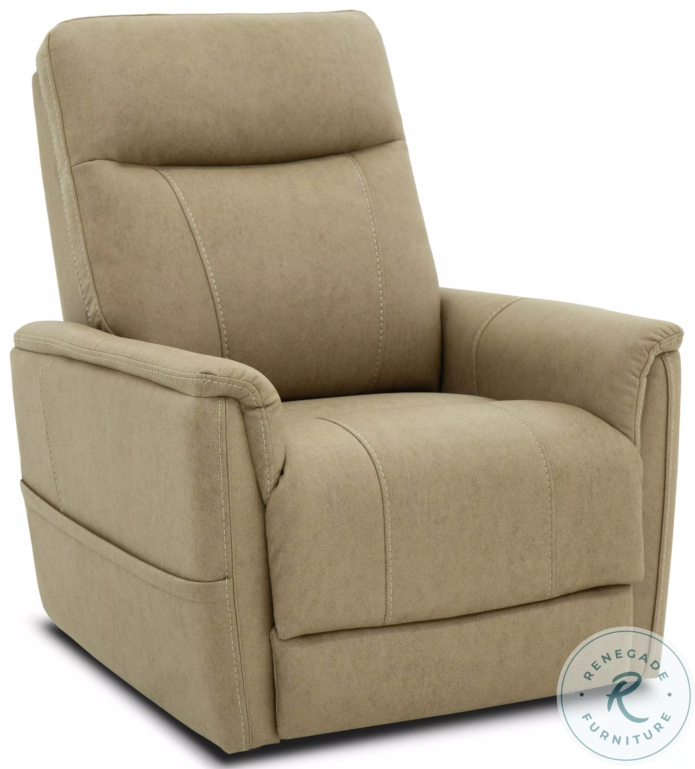 Montclair Jumbo Sand Performance Fabric Power Lift Recliner with Power ...