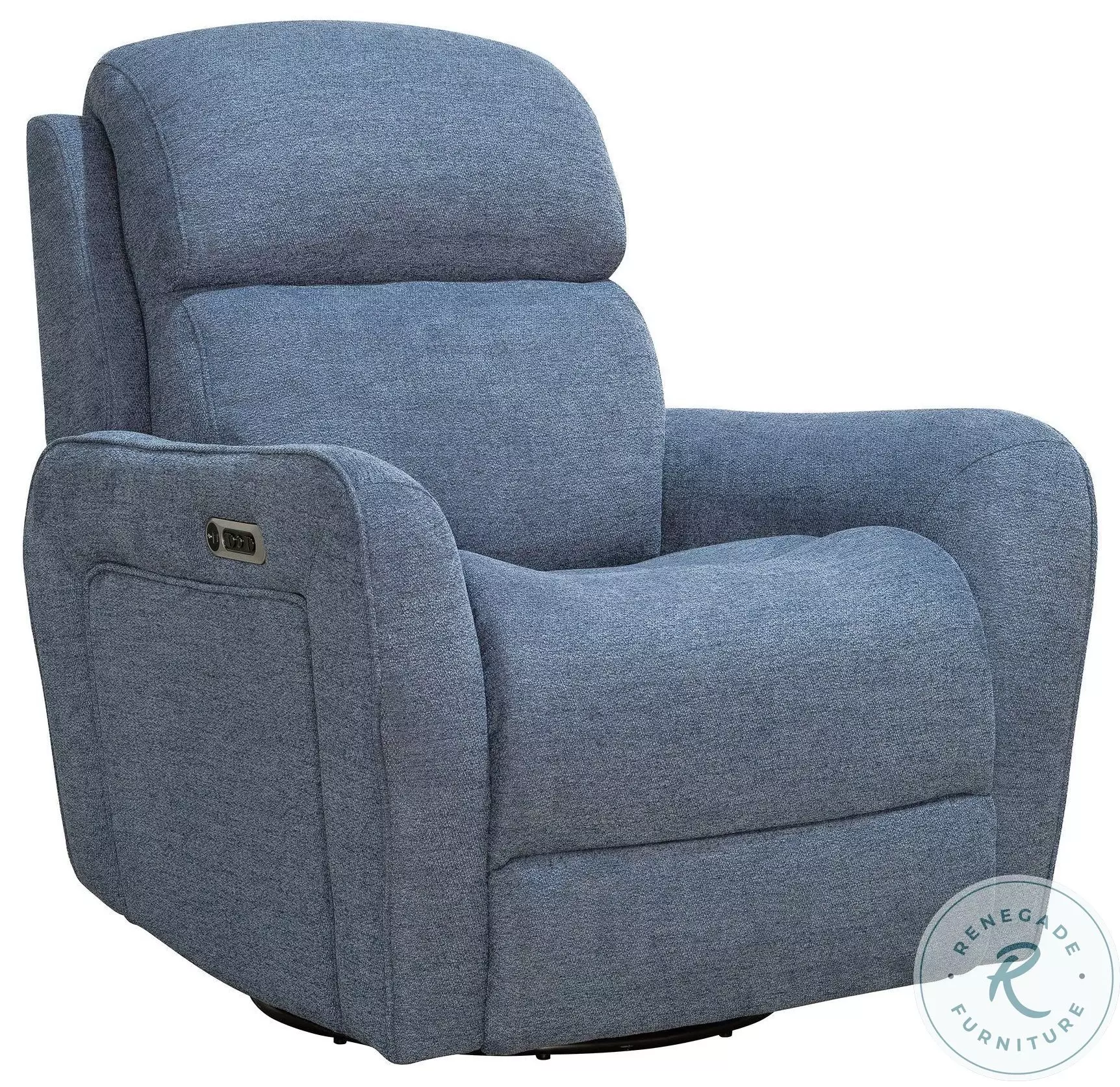 Quest Upgrade Midnight Blue Cordless Swivel Glider Recliner From Home ...