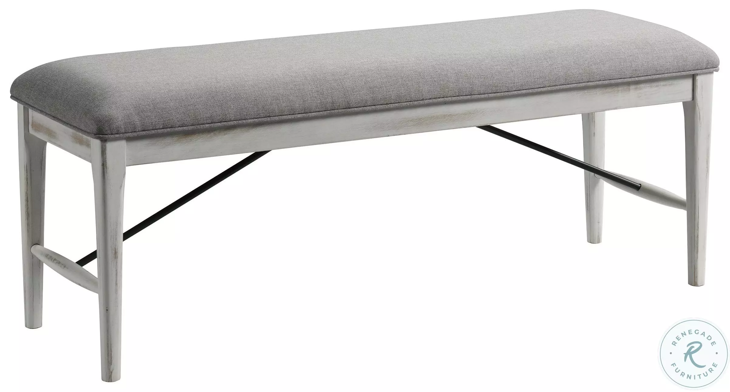 Modern Rustic Weathered White 50" Backless Bench From Intercon ...