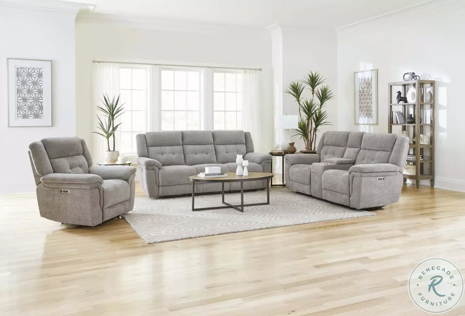 Silverwood Bristol Grey Power Reclining Living Room Set with Power ...
