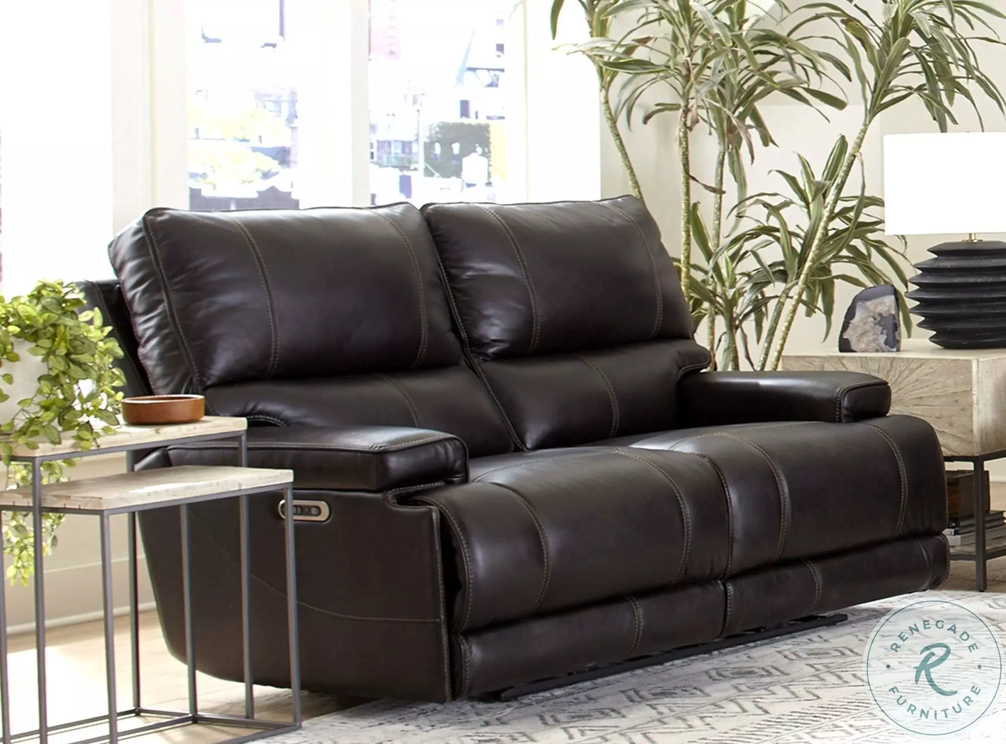 Hemingway Verona Coffee Cordless Power Reclining Loveseat with Power Headrest From Golden Crest ...