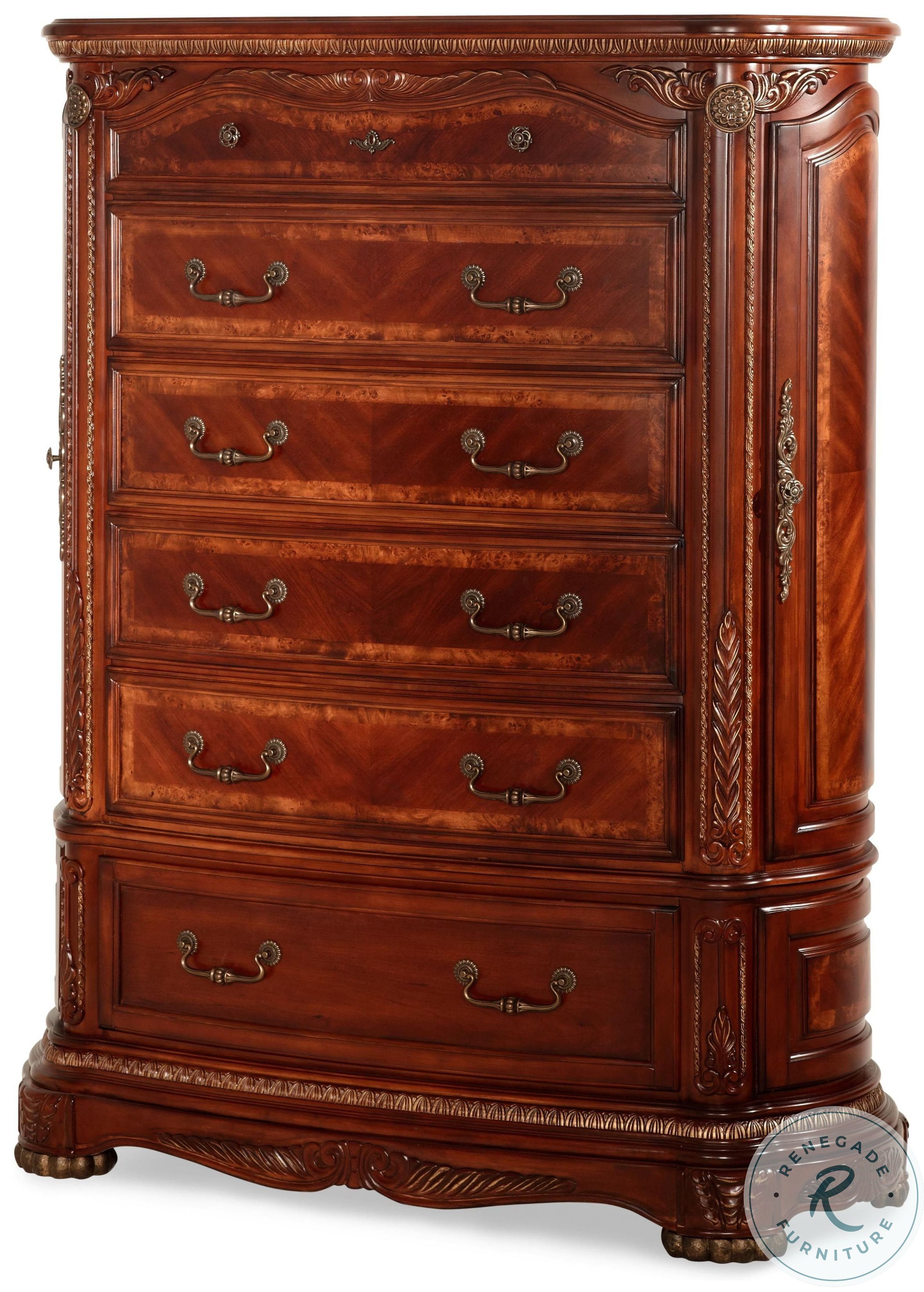 Chateau Royale Honey Walnut 6 Drawer Chest From Casa Luxe | Coleman ...
