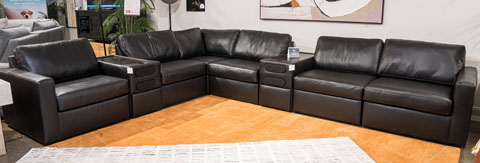 ModMax II Black Leather Chaise Sectional | Coleman Furniture