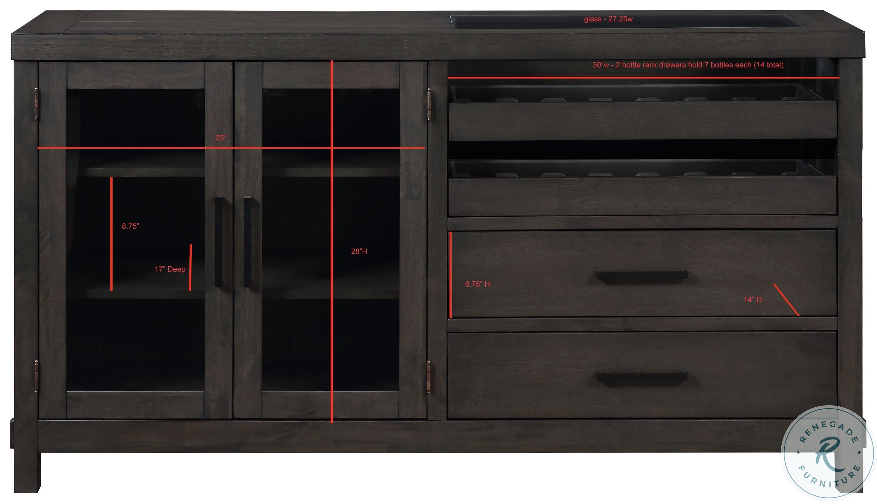 Napa Dusky Cedar Server From Steve Silver | Coleman Furniture