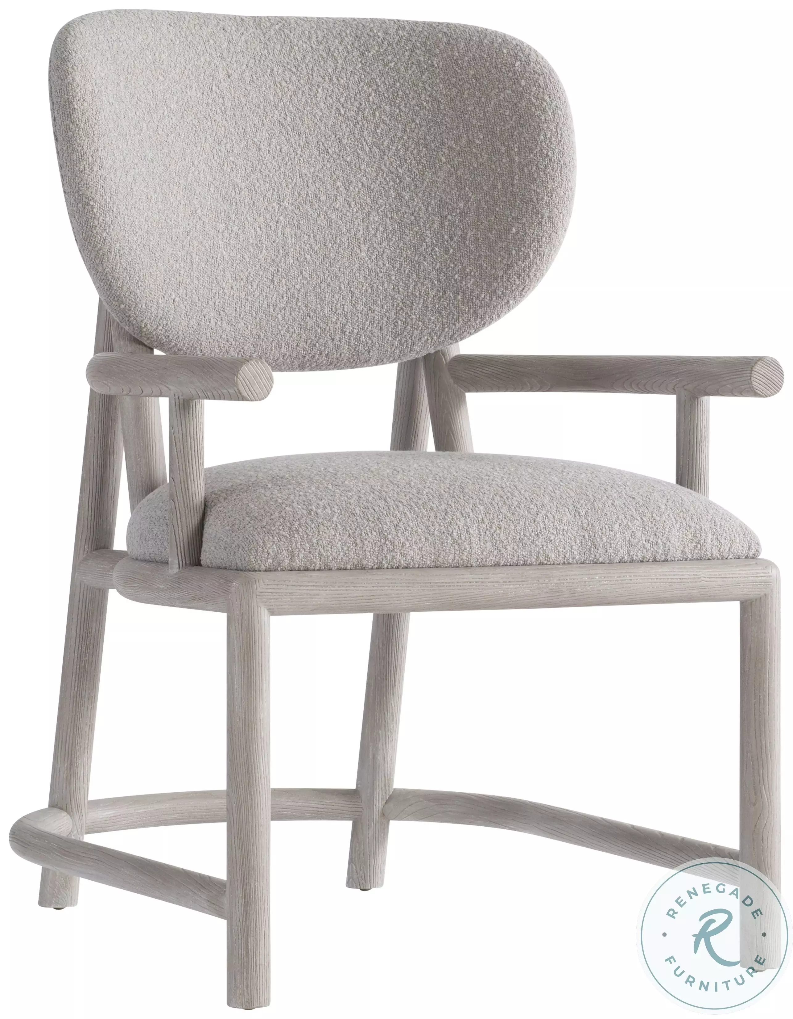 Trianon Gray Upholstered Oval Back Arm Chair From Home Gallery Stores ...