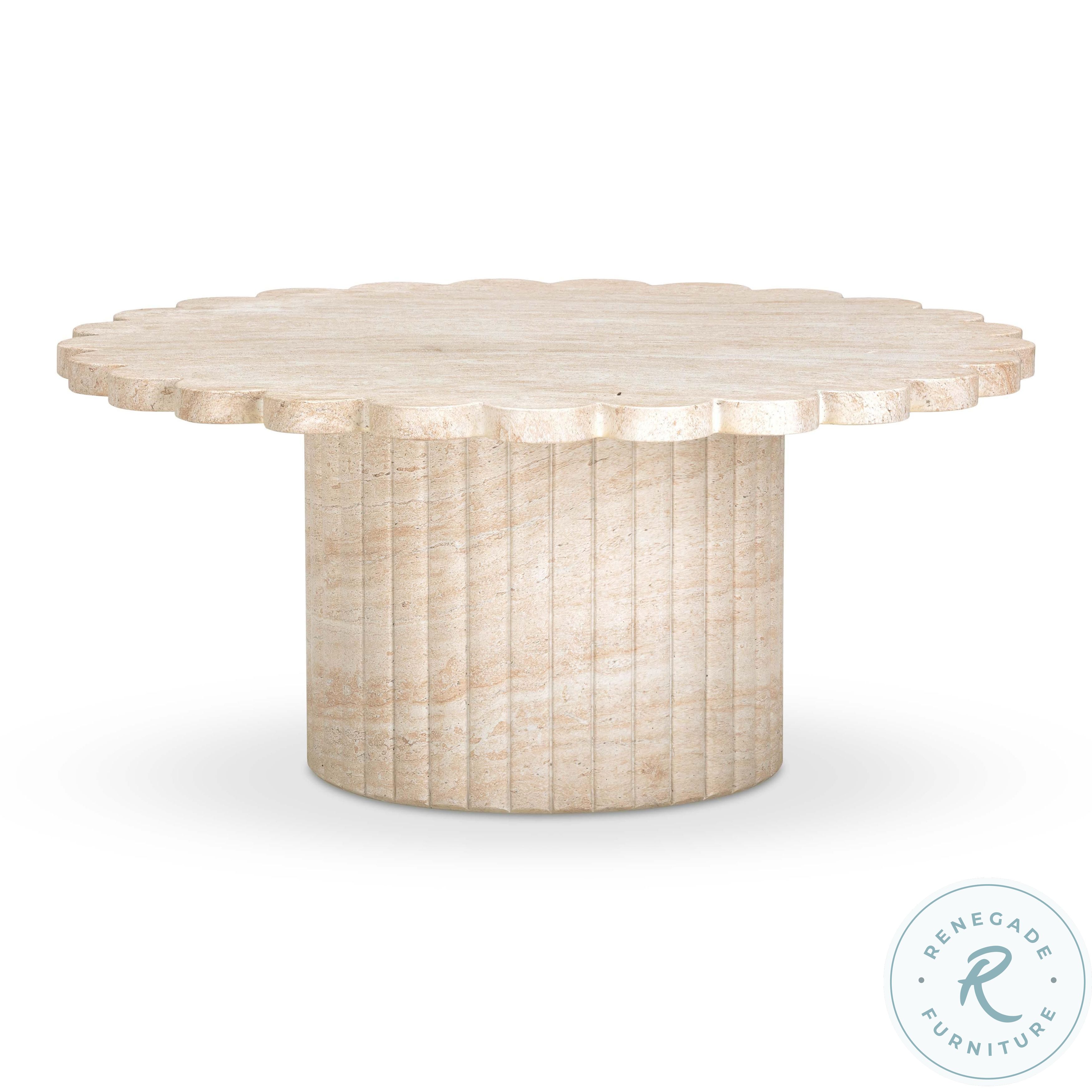 Blossom Washed Travertine Coffee Table From TOV | Home Gallery Stores