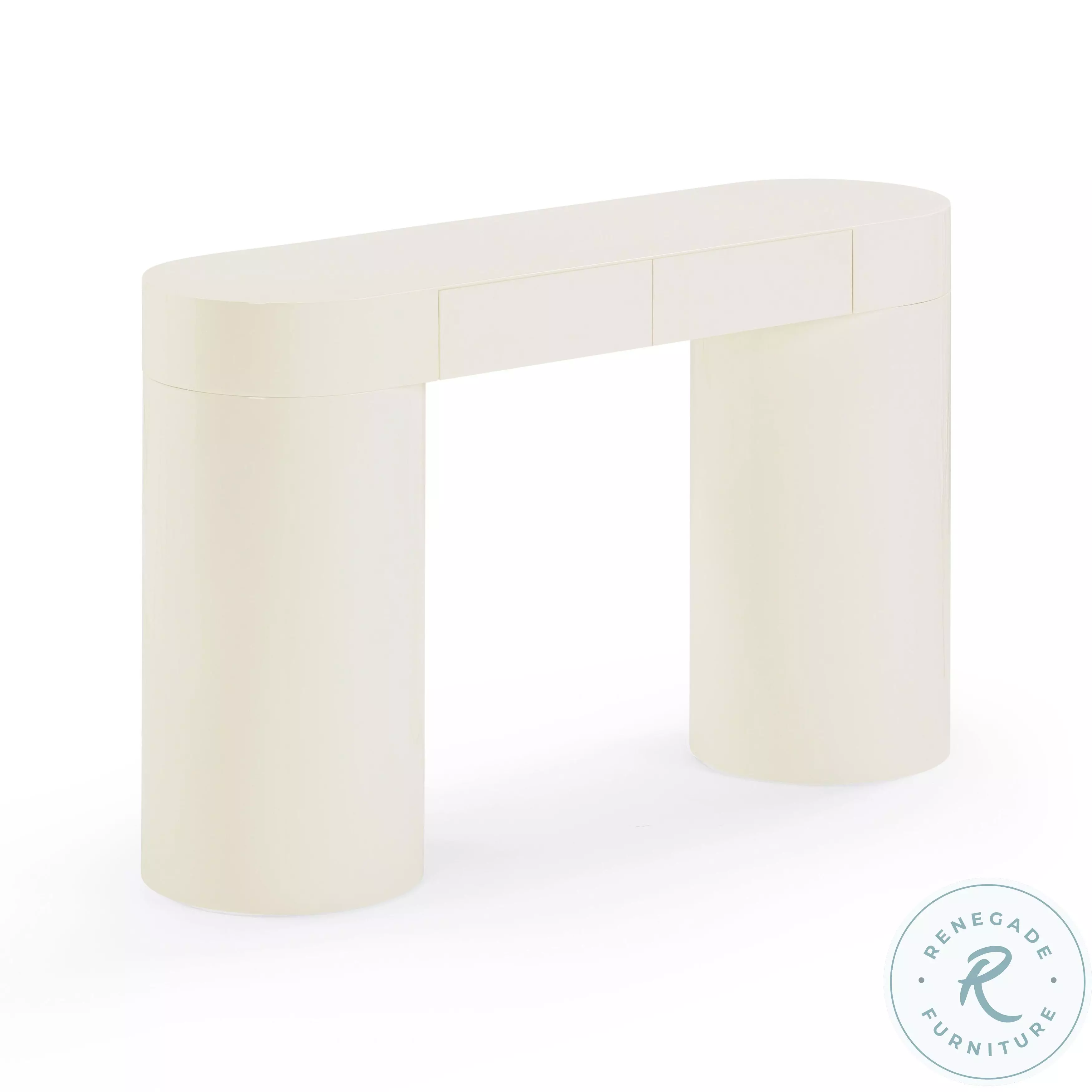 Mira Cream High Gloss Console Table From TOV | Coleman Furniture