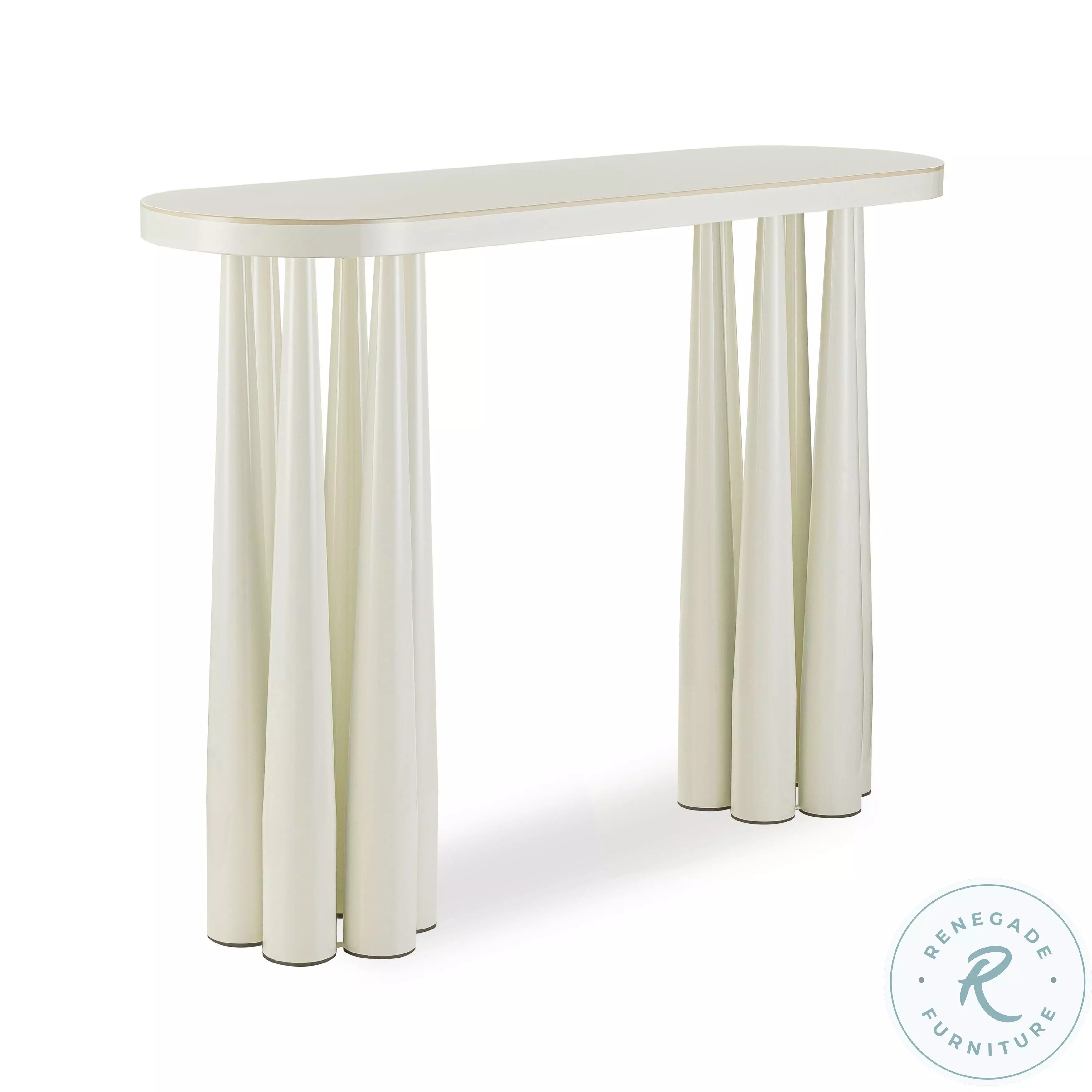 Titan Cream Glossy Console Table From TOV | Coleman Furniture