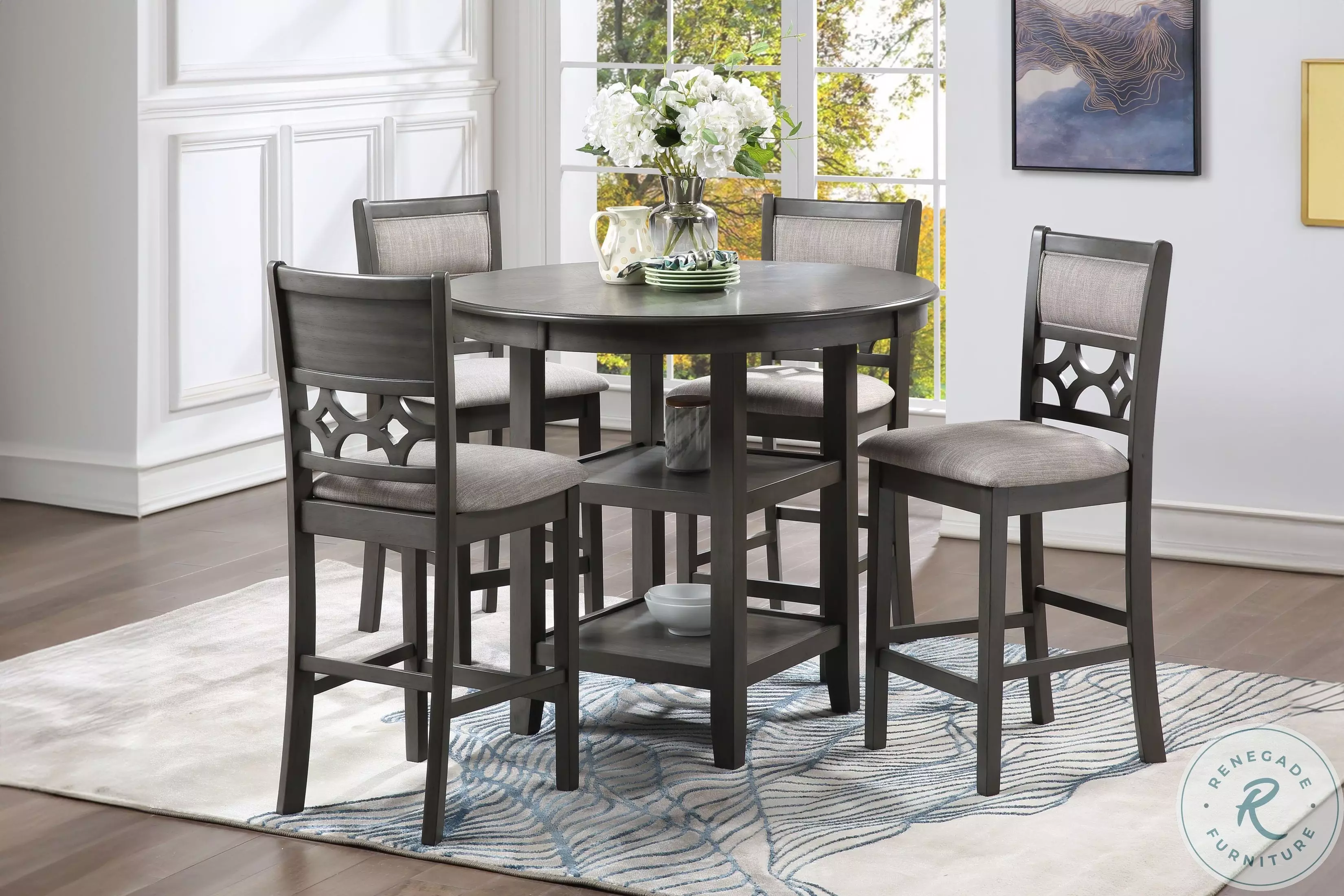 Mitchell Gray 5 Piece Counter Height Dining Set From Home Gallery ...