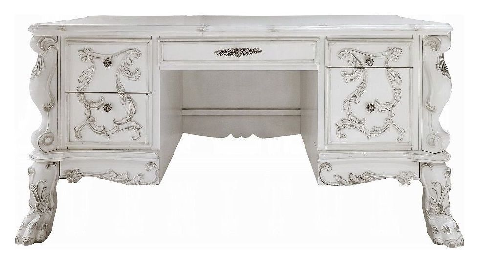 Dresden Bone White 74" Executive Writing Desk from ACME Furniture ...