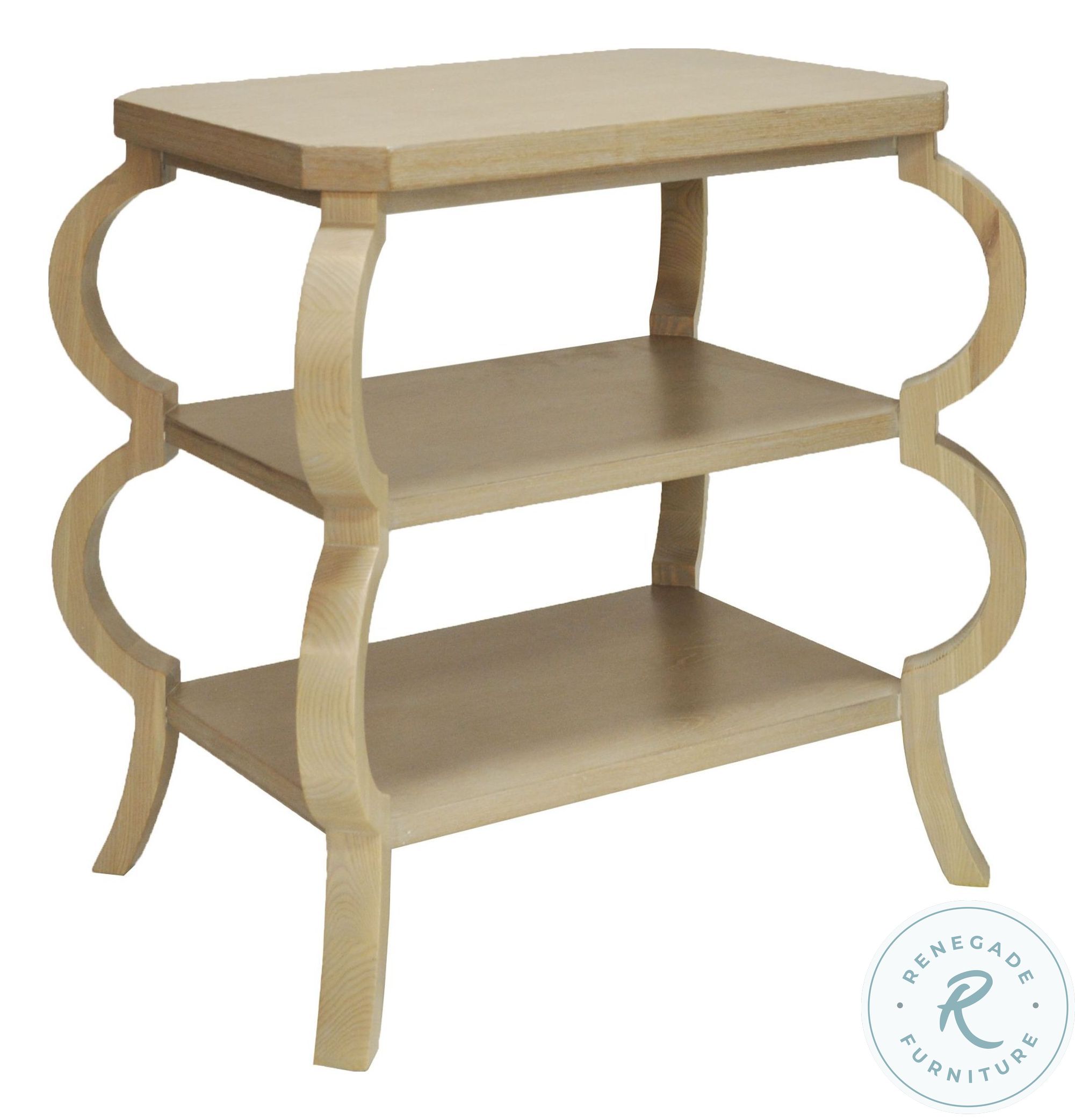Olive Cerused Oak 3 Tier Side Table from Worlds Away | Coleman Furniture