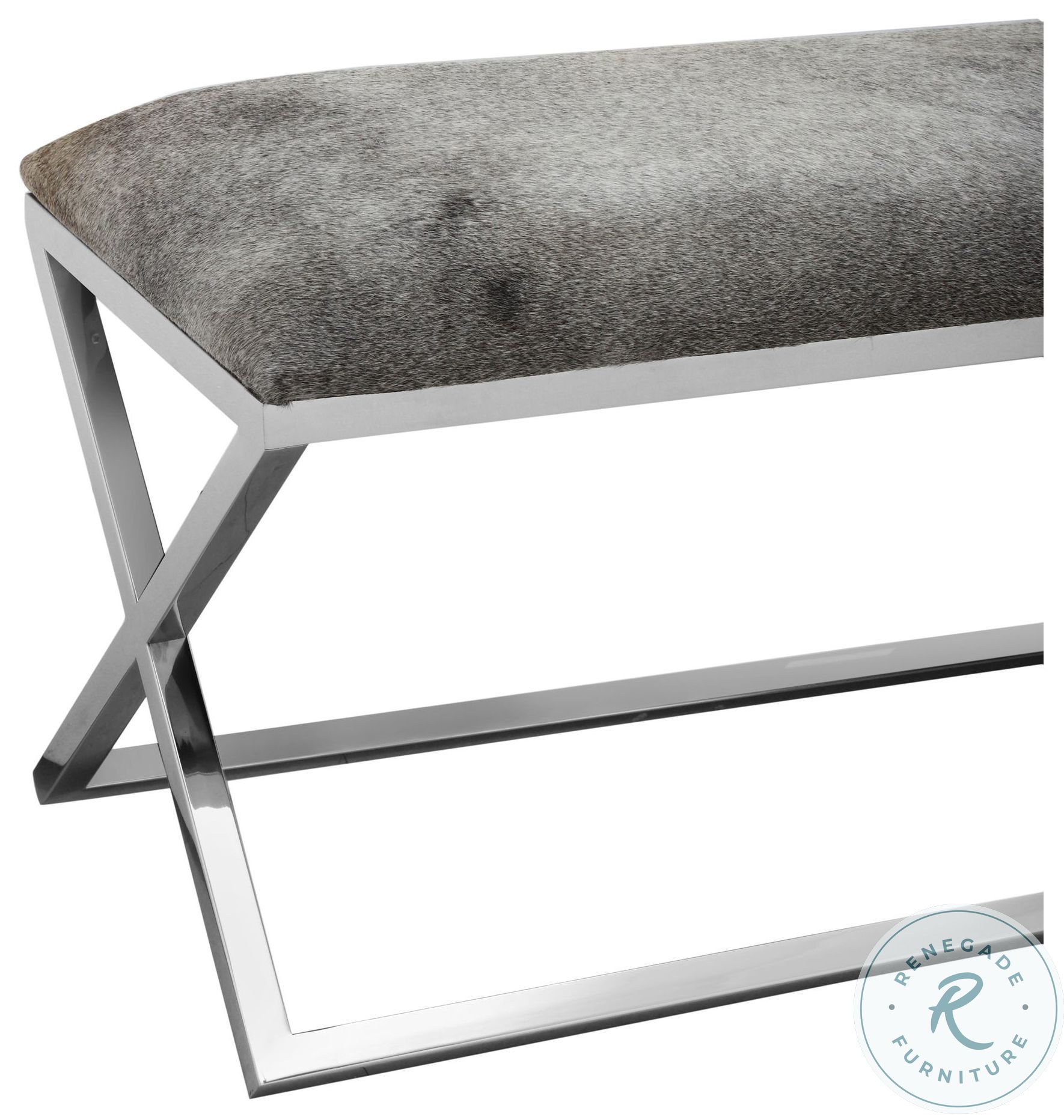 Rossi Grey Bench from Moes Home | Coleman Furniture