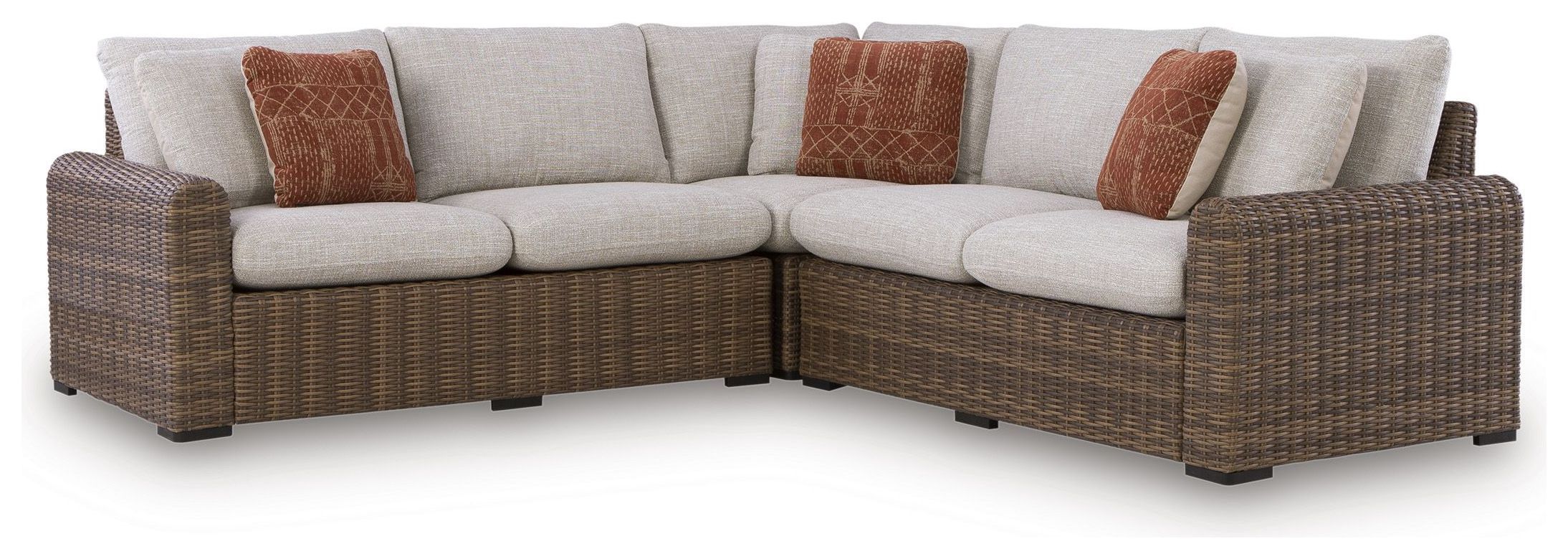 Angel Island Beige Performance Fabric Outdoor Modular Sectional from ...