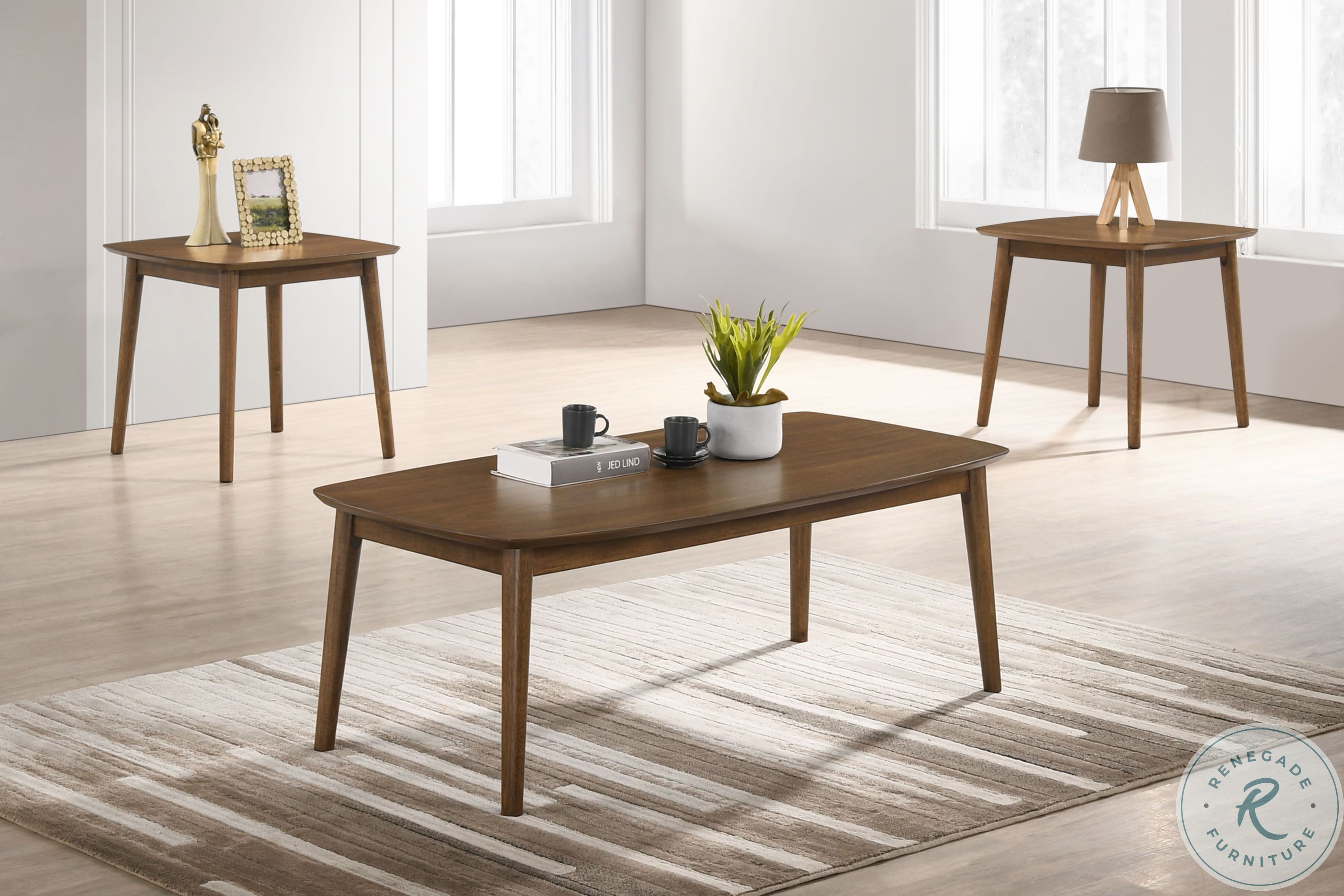 Felix Natural Walnut Occasional Table Set From New Classic | Coleman ...