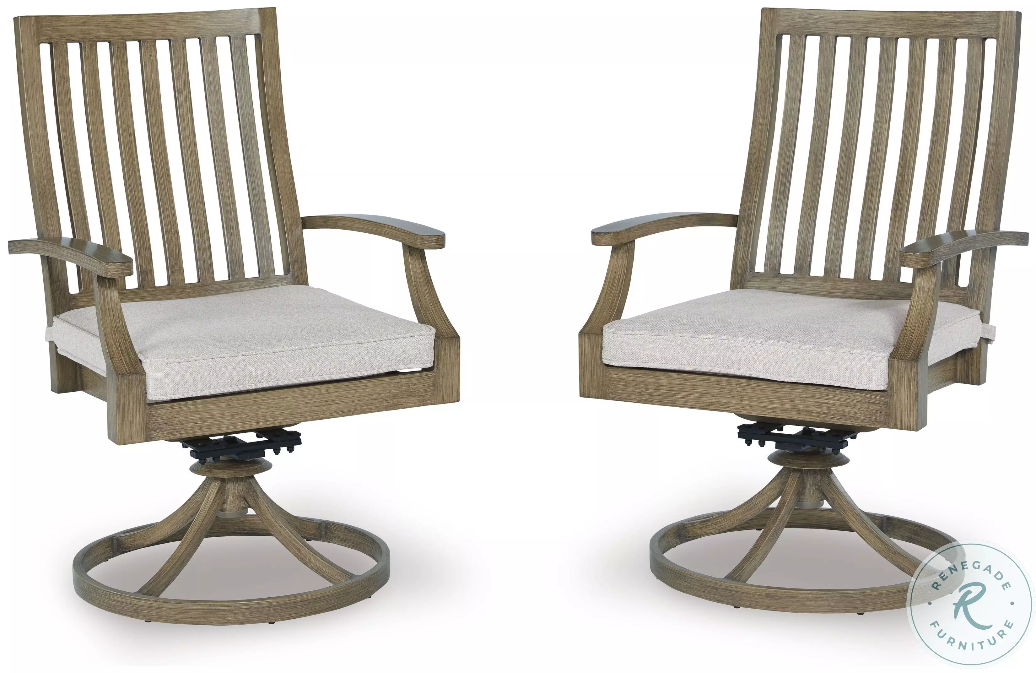 Rainier Ranch Beige Outdoor Swivel Chair Set of 2 From Home Gallery ...
