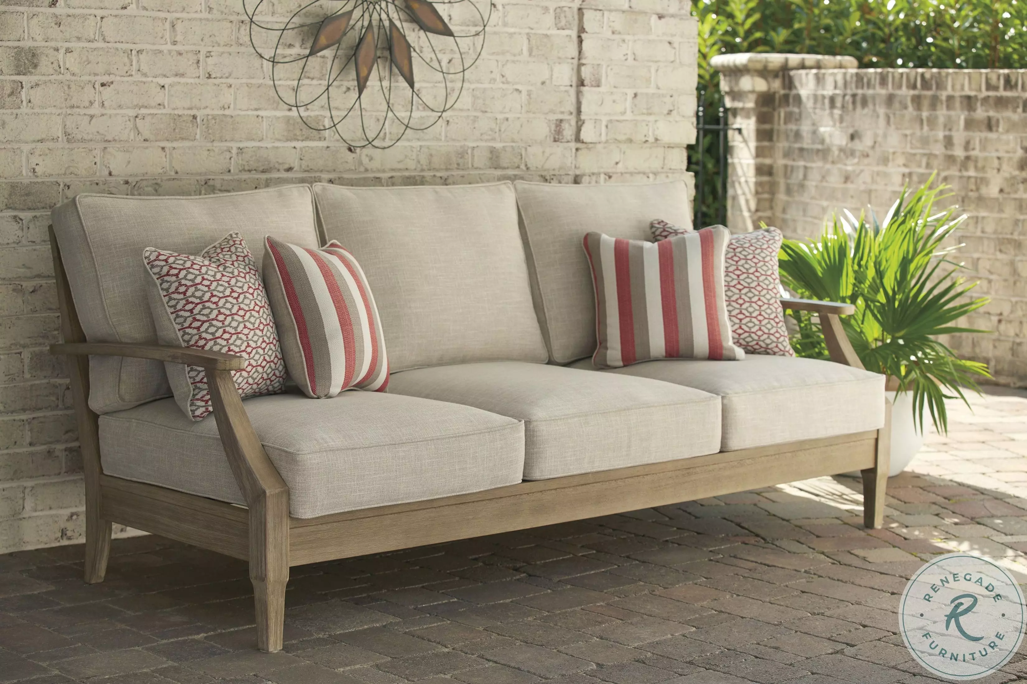 Clare View Beige Outdoor Sofa with Cushion From Home Gallery Stores ...
