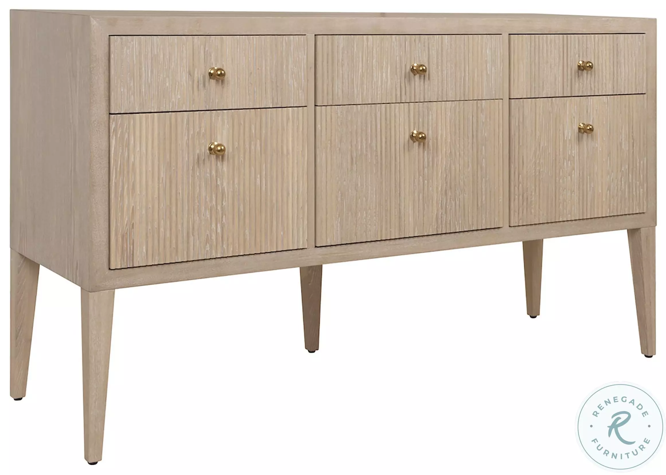 Palmer Cerused Oak Fluted 6 Drawer Buffet From Worlds Away | Coleman ...